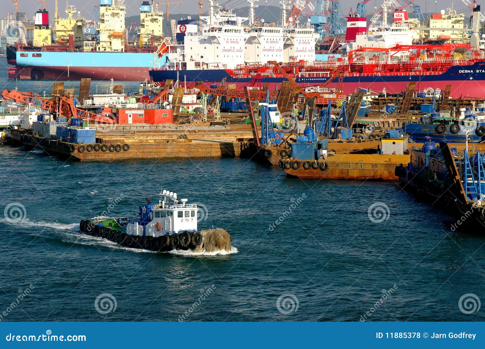 Busan Industrial Harbor editorial stock photo. Image of pilot - 11885378