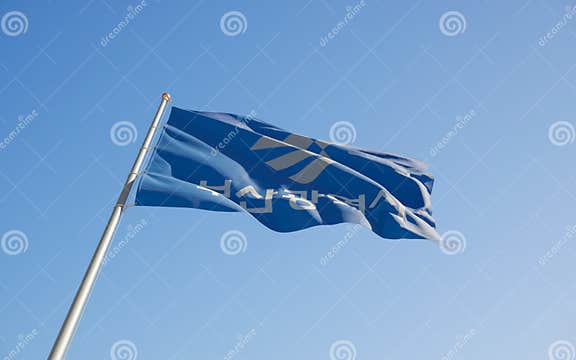 Busan Korea flag low angle stock illustration. Illustration of south ...