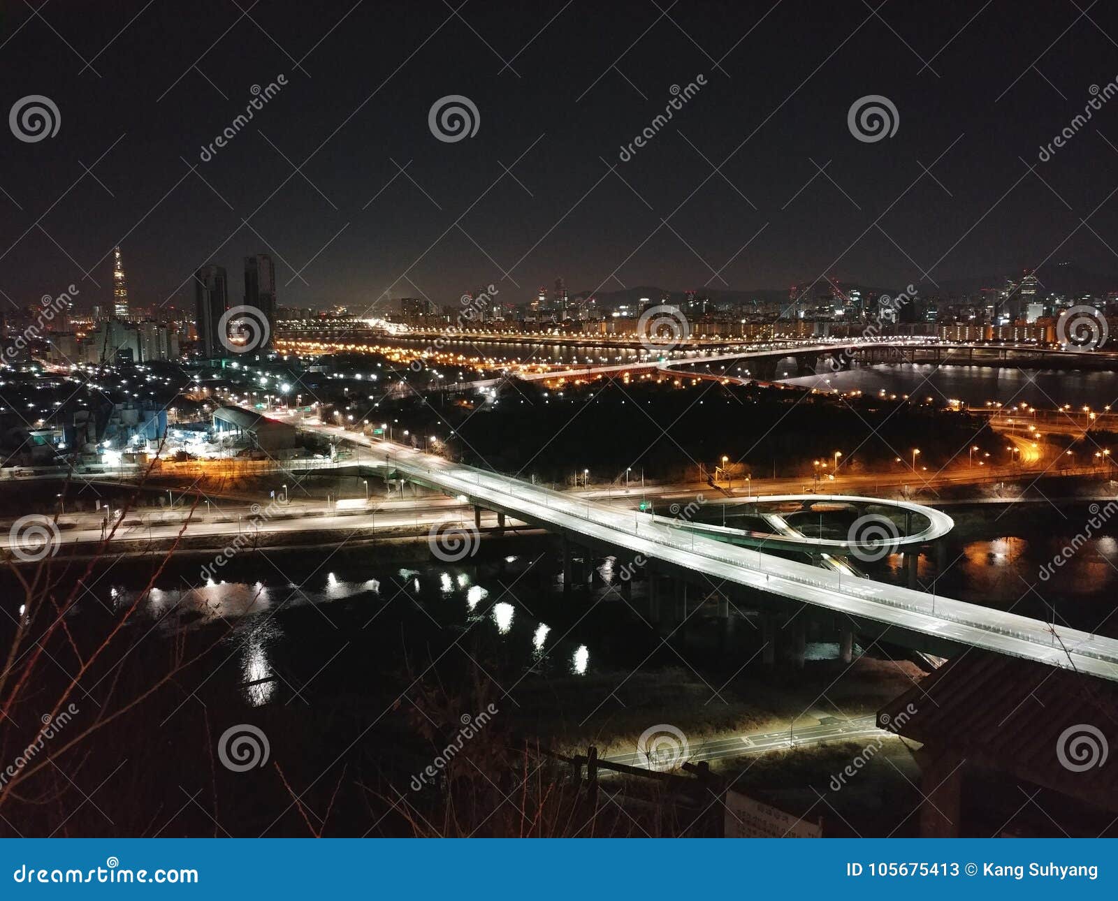 Busan night view stock image. Image of busan, korea - 105675413