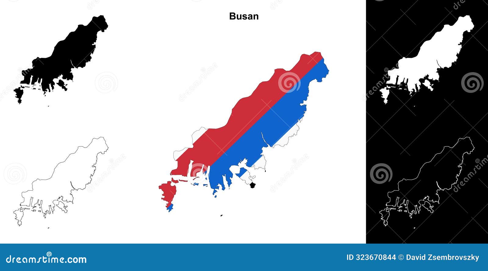 Busan Outline Map Vector Illustration | CartoonDealer.com #323670844