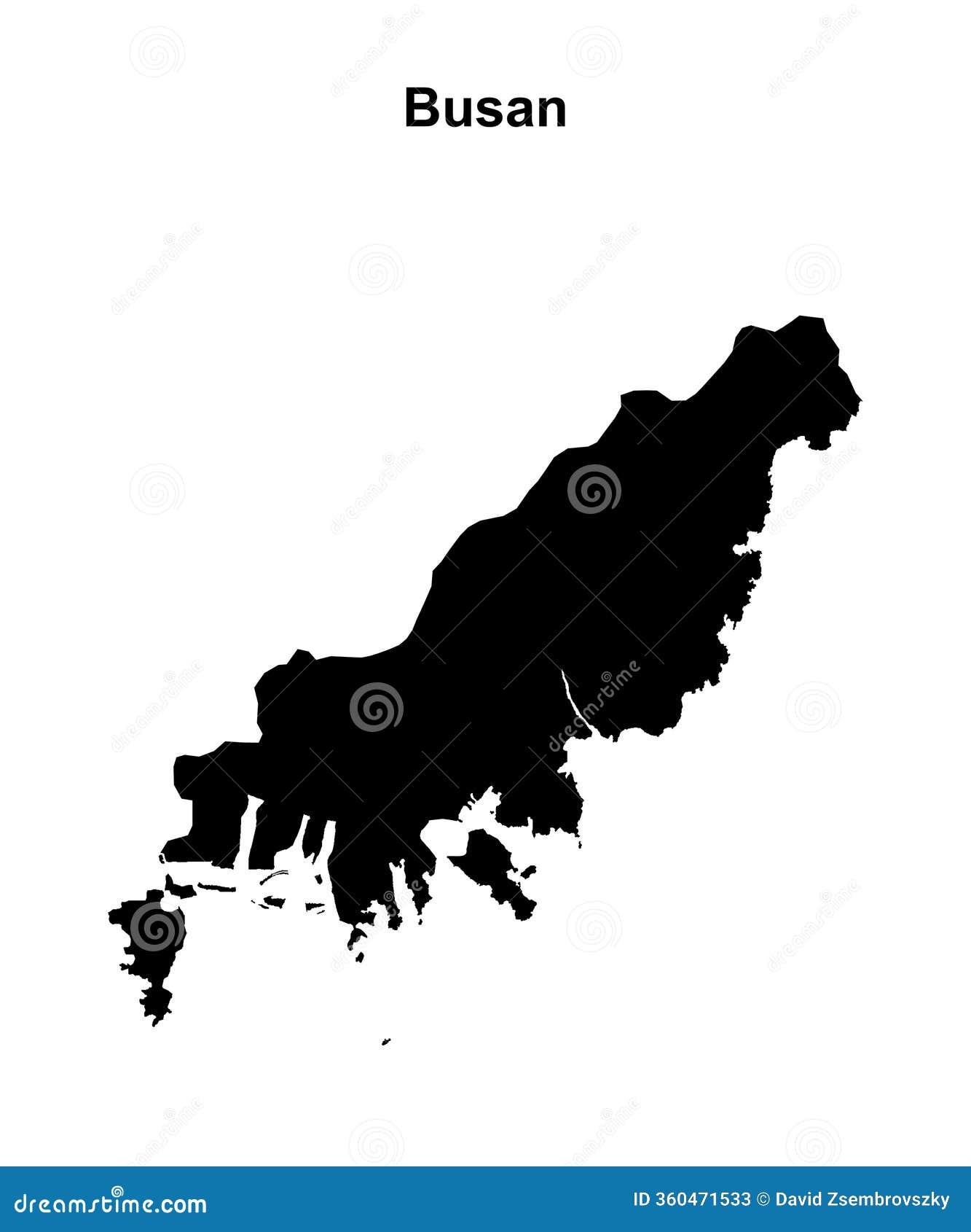 Busan outline map stock illustration. Illustration of south - 360471533