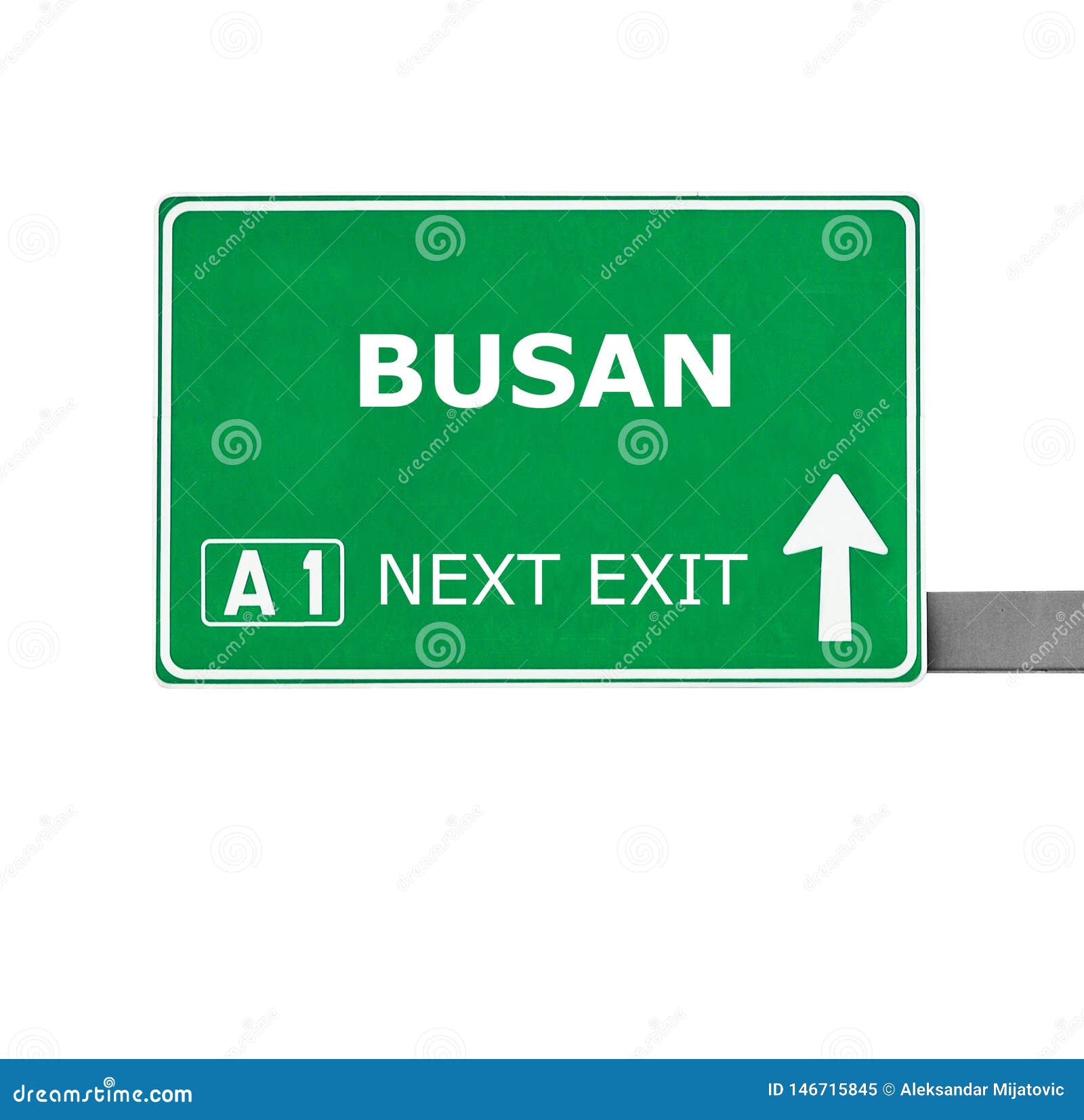 BUSAN Road Sign Isolated on White Stock Image - Image of plate, bright ...