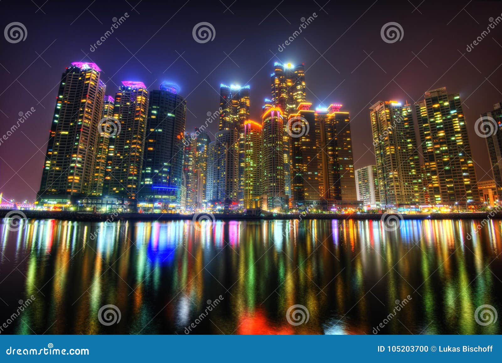 Busan Skyline and Bridge Korea Stock Photo - Image of asian, glow ...