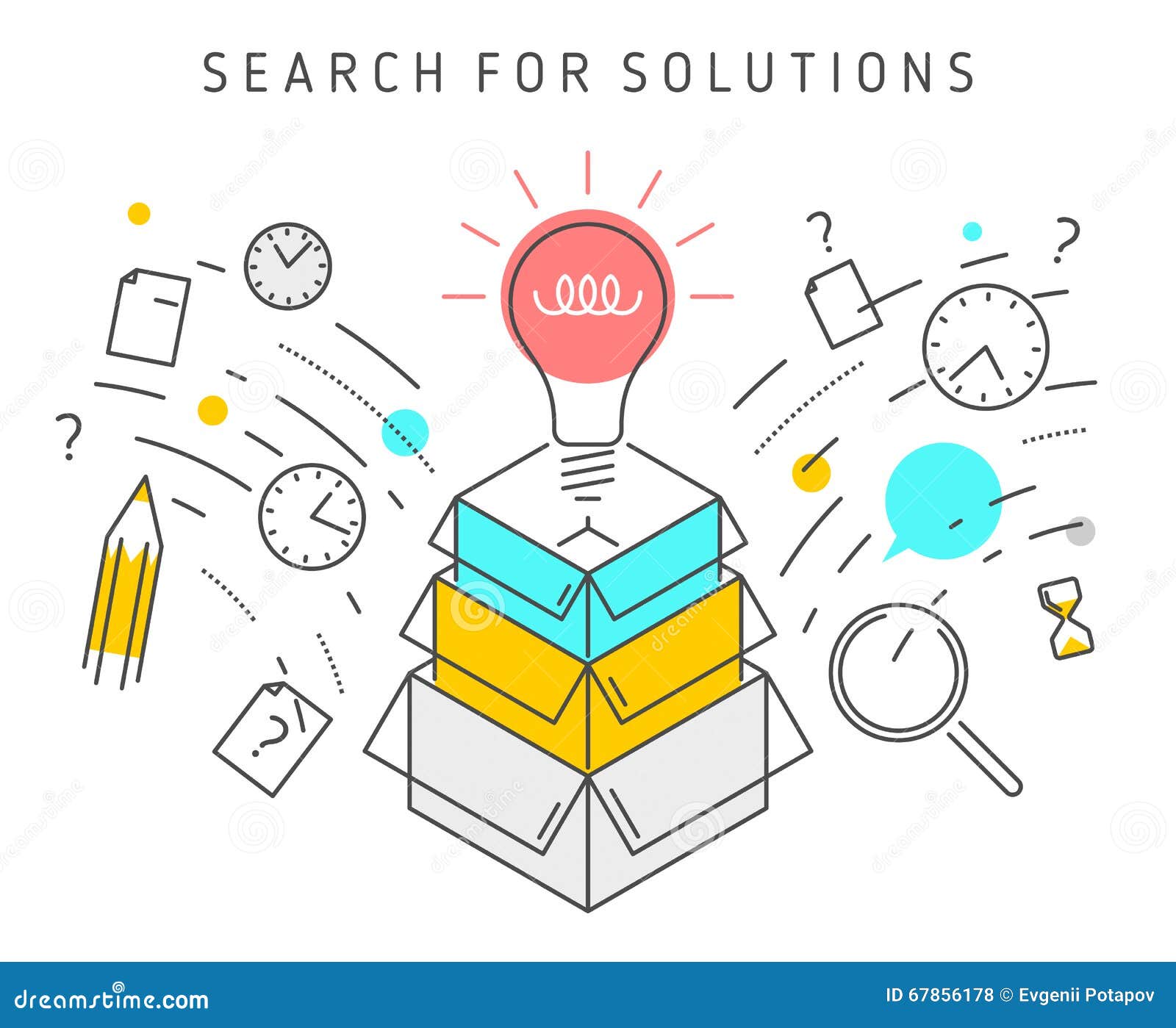 Busca para soluções ilustração do vetor. Ilustração de vetor - 67856178