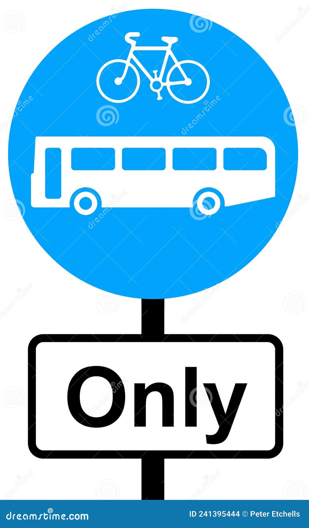 Buses and Cycles only Traffic Sign Stock Vector - Illustration of ...