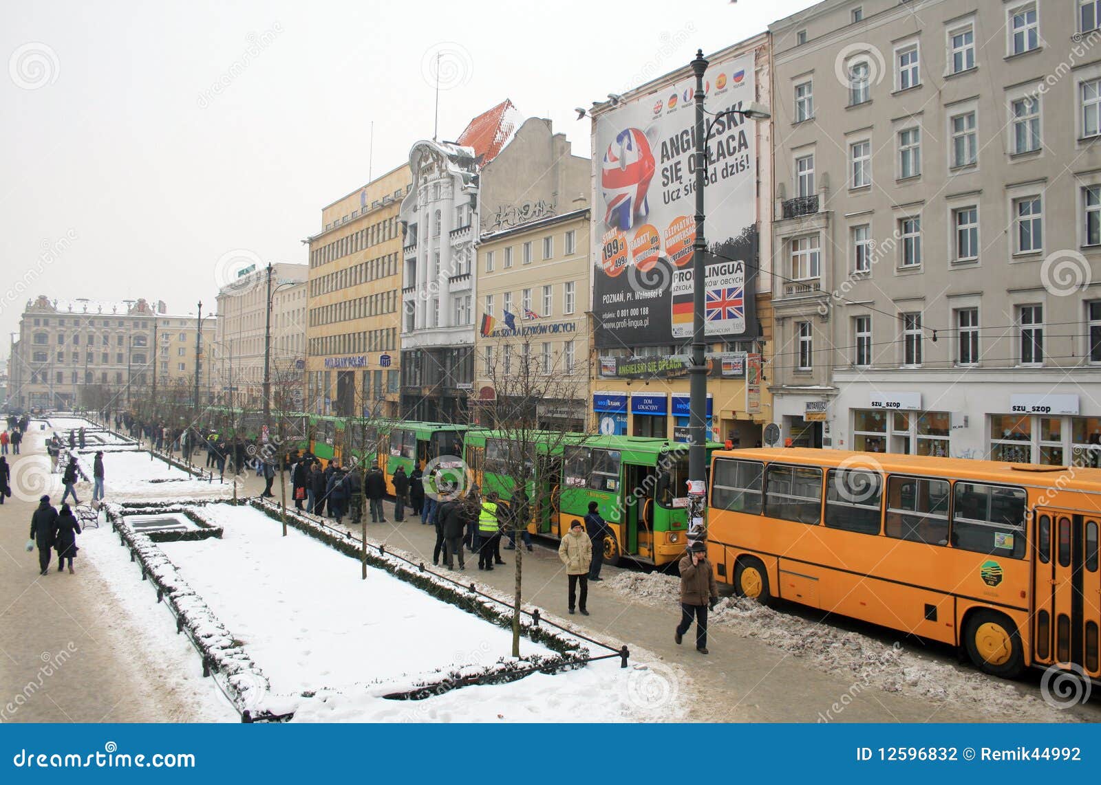 Buses Parade in Poznan, Poland Editorial Photography - Image of poznan ...