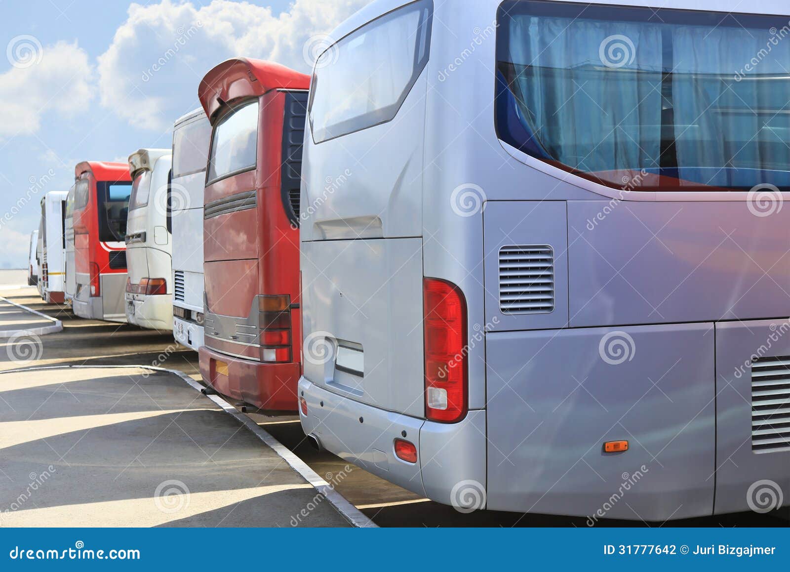 Buses on parking stock photo. Image of sunny, park, tourism - 31777642