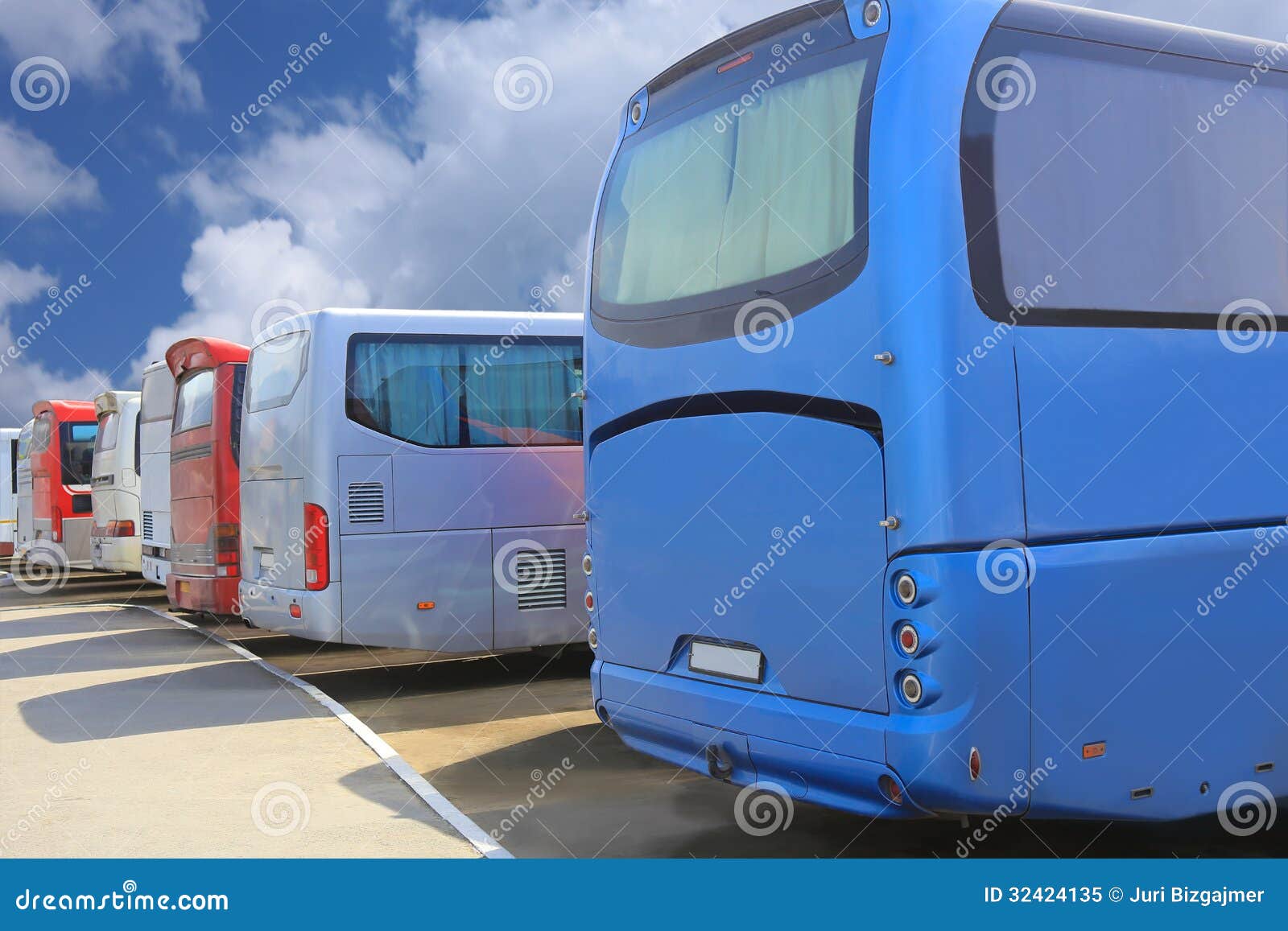 Buses on parking stock image. Image of public, busy, stop - 32424135