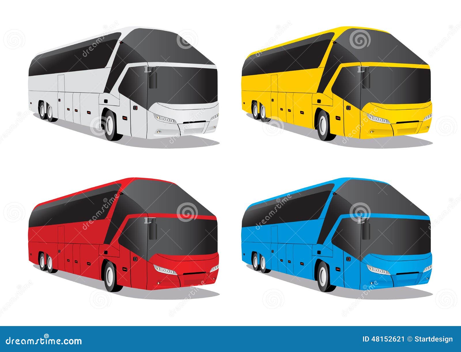 Buses stock vector. Illustration of view, colour, drive - 48152621