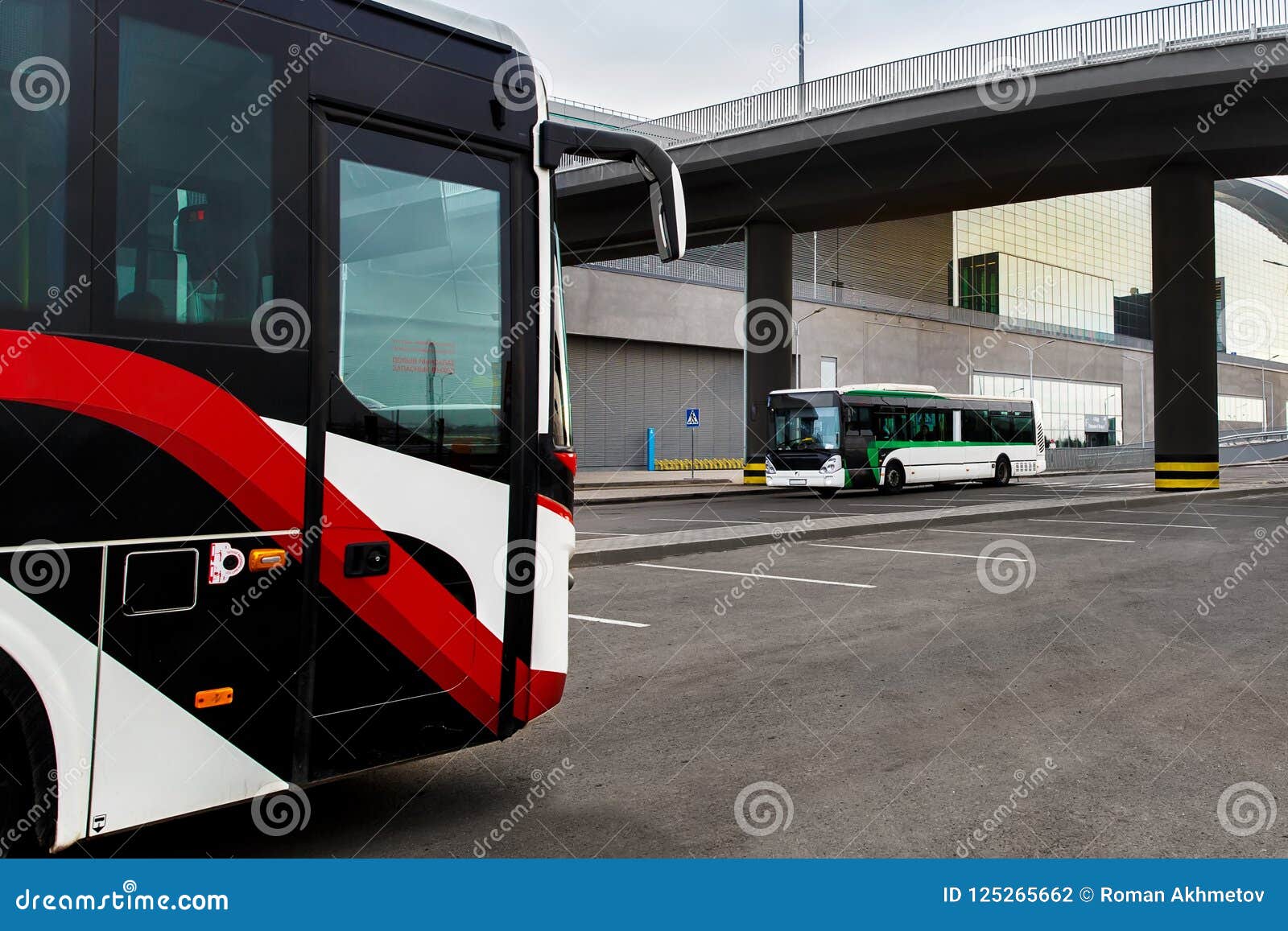 Buses are Standing at a Bus Stop Stock Photo - Image of platform, rail ...