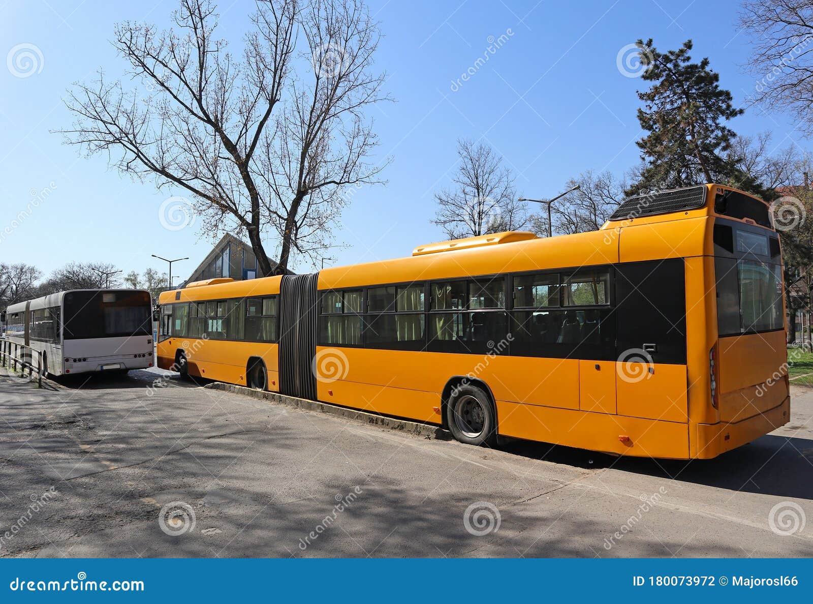 Buses Standing at the Terminal Stock Photo - Image of yellow, standing ...
