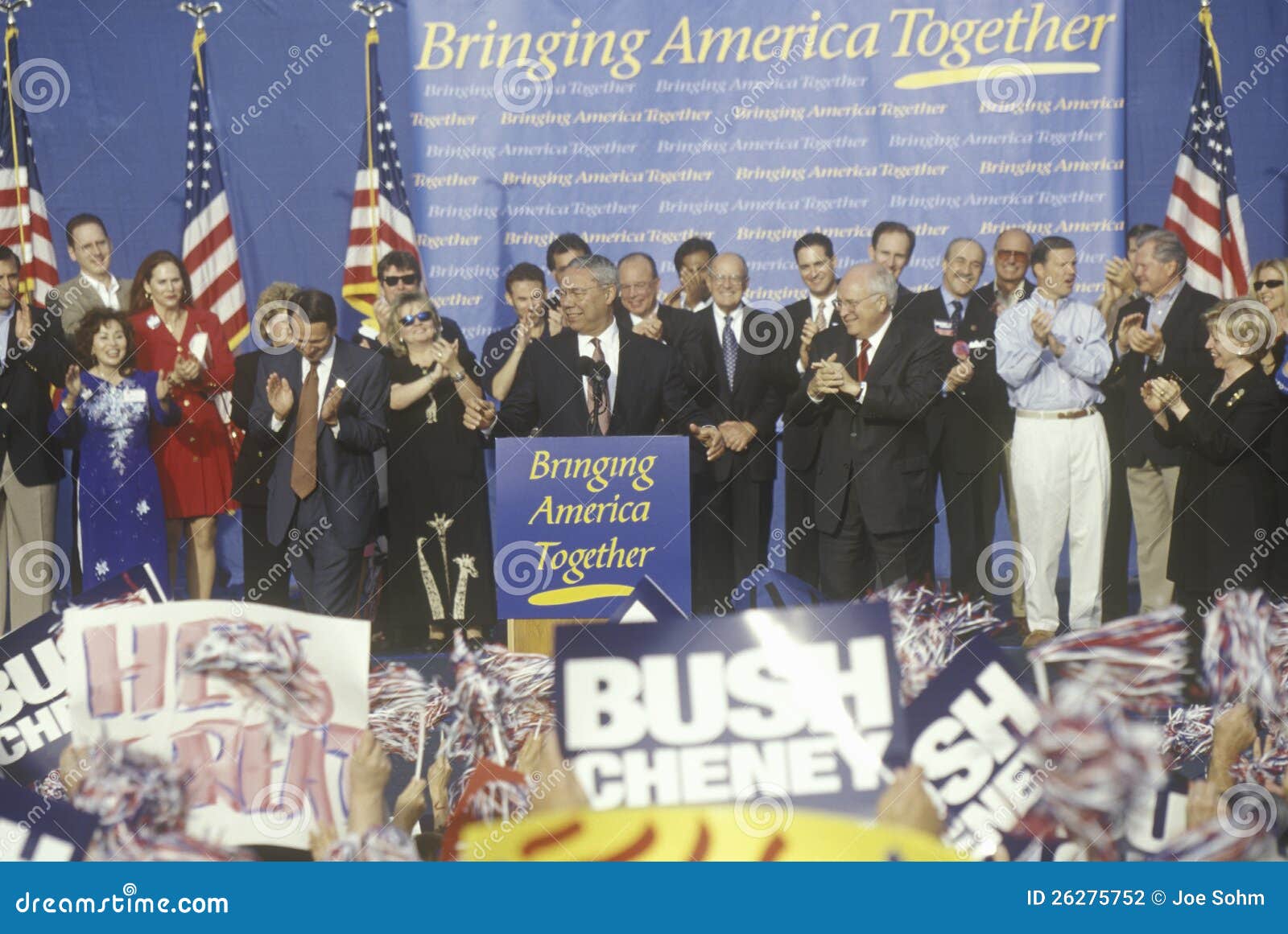 Bush/Cheney campaign rally editorial photography. Image of republican ...