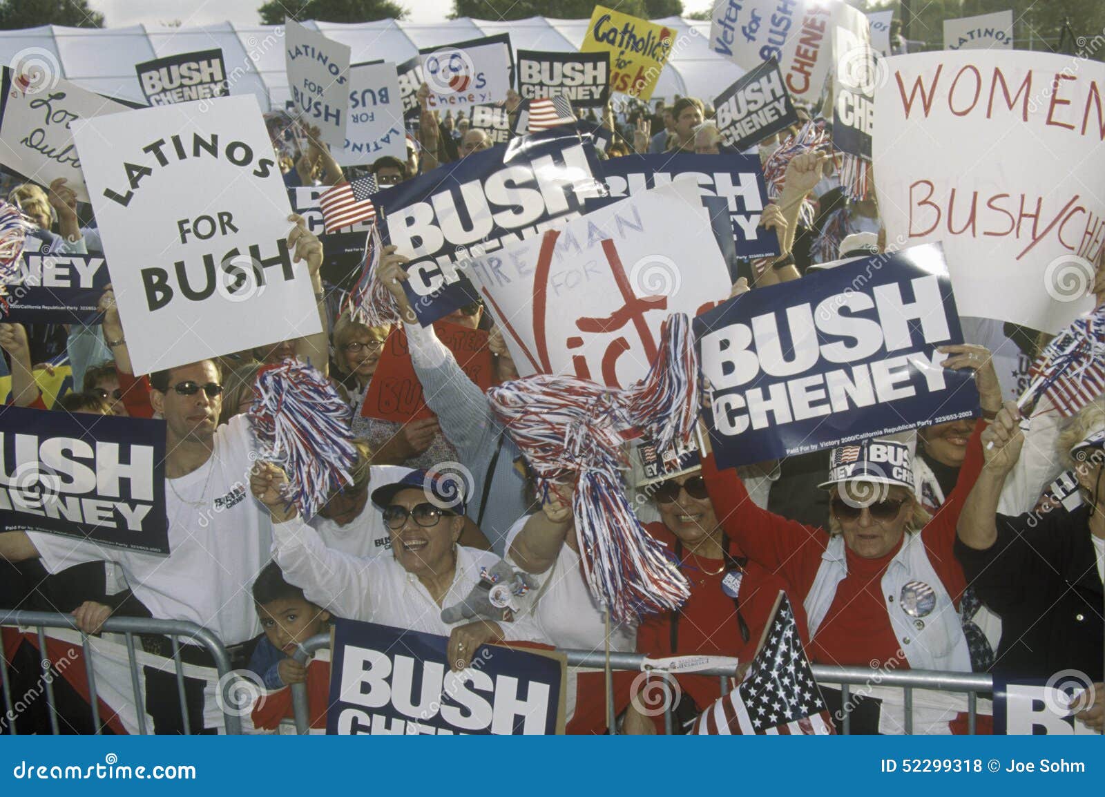 Bush/Cheney Campaign Rally in Costa Mesa, CA Editorial Stock Photo ...