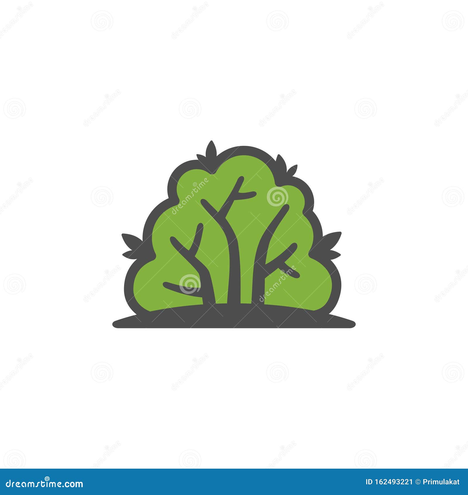 Bush Colorful Vector Icon, Nature Simple Illustration Stock Vector ...