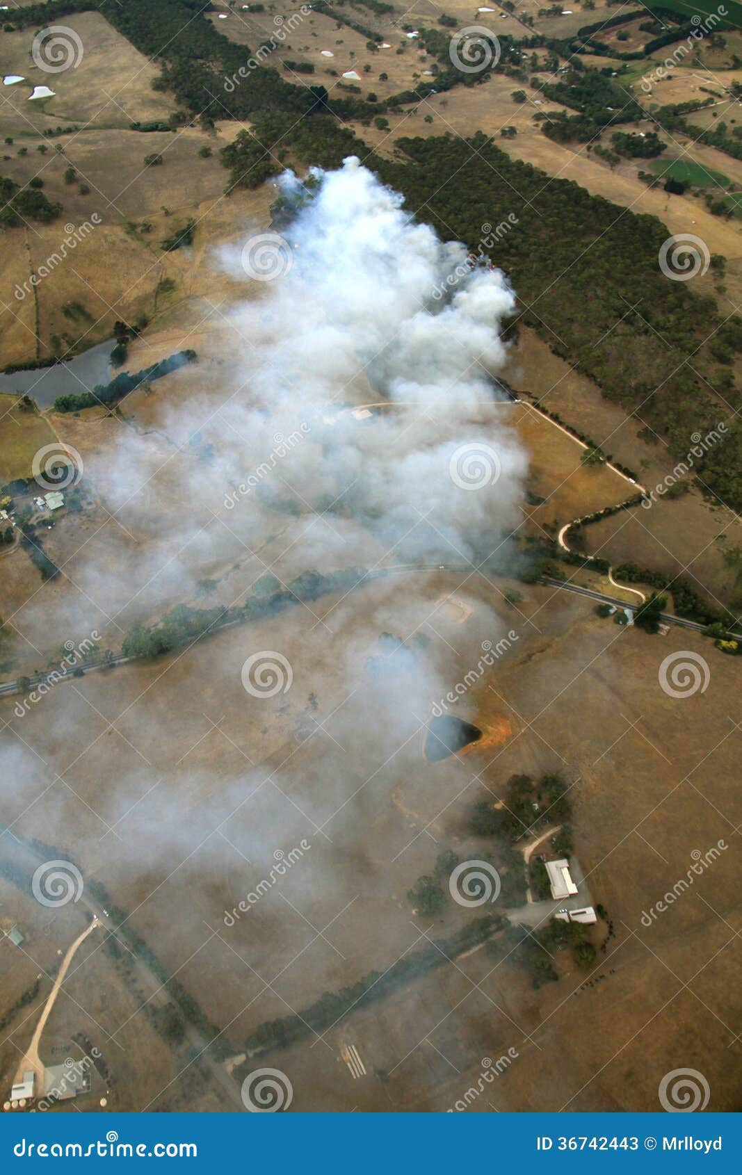 Bush fire aerial editorial stock photo. Image of cloud - 36742443