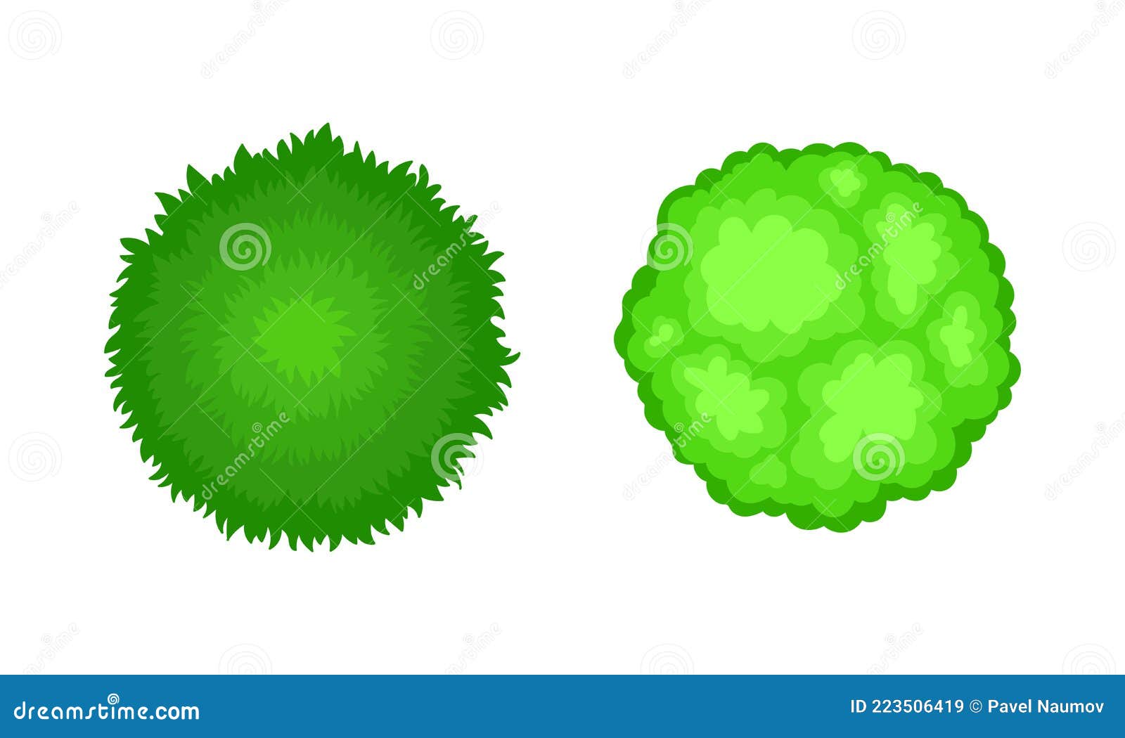 Bush Growth As Landscape Elements Above View Vector Set Stock Vector ...