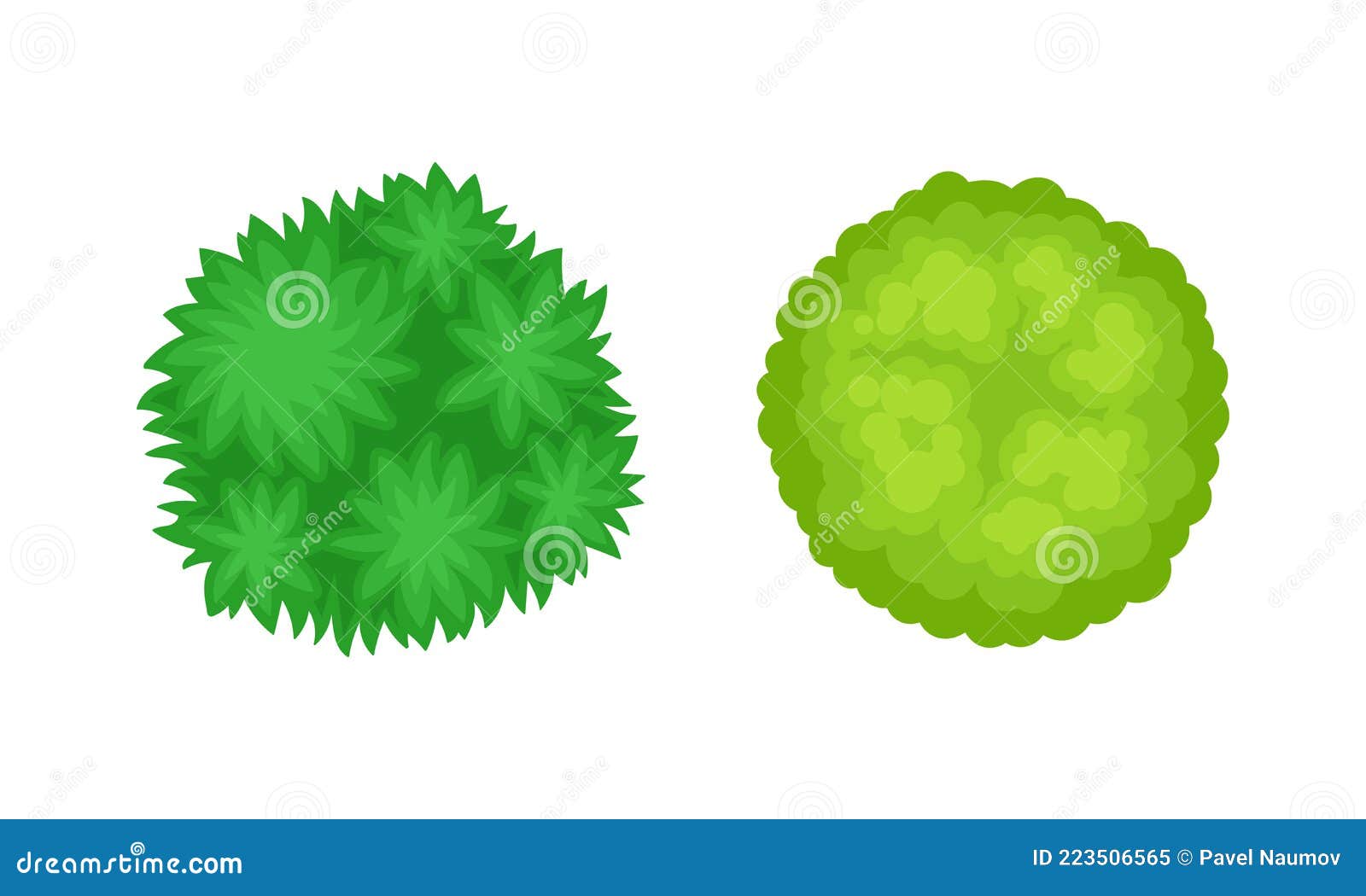 Bush Growth As Landscape Elements Above View Vector Set Stock Vector ...