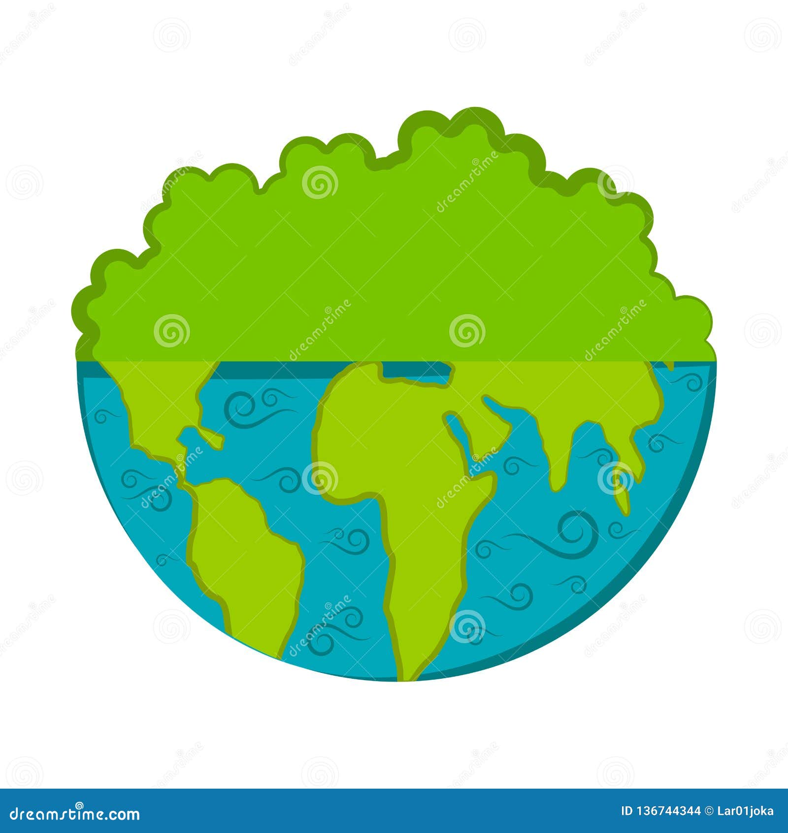 Bush on a half earth stock vector. Illustration of global - 136744344