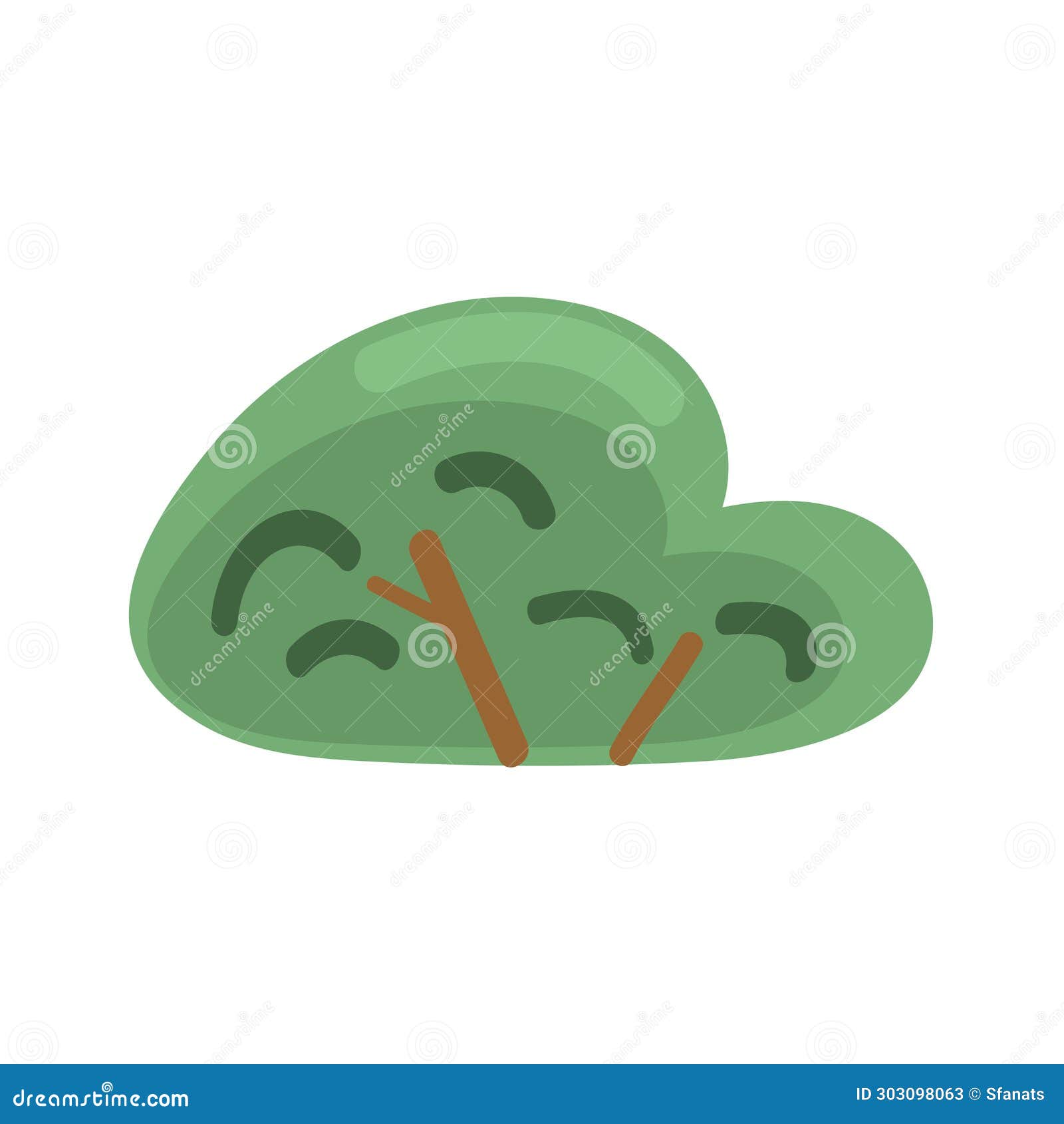 Bush Icon Vector Illustration Stock Vector - Illustration of outdoor ...