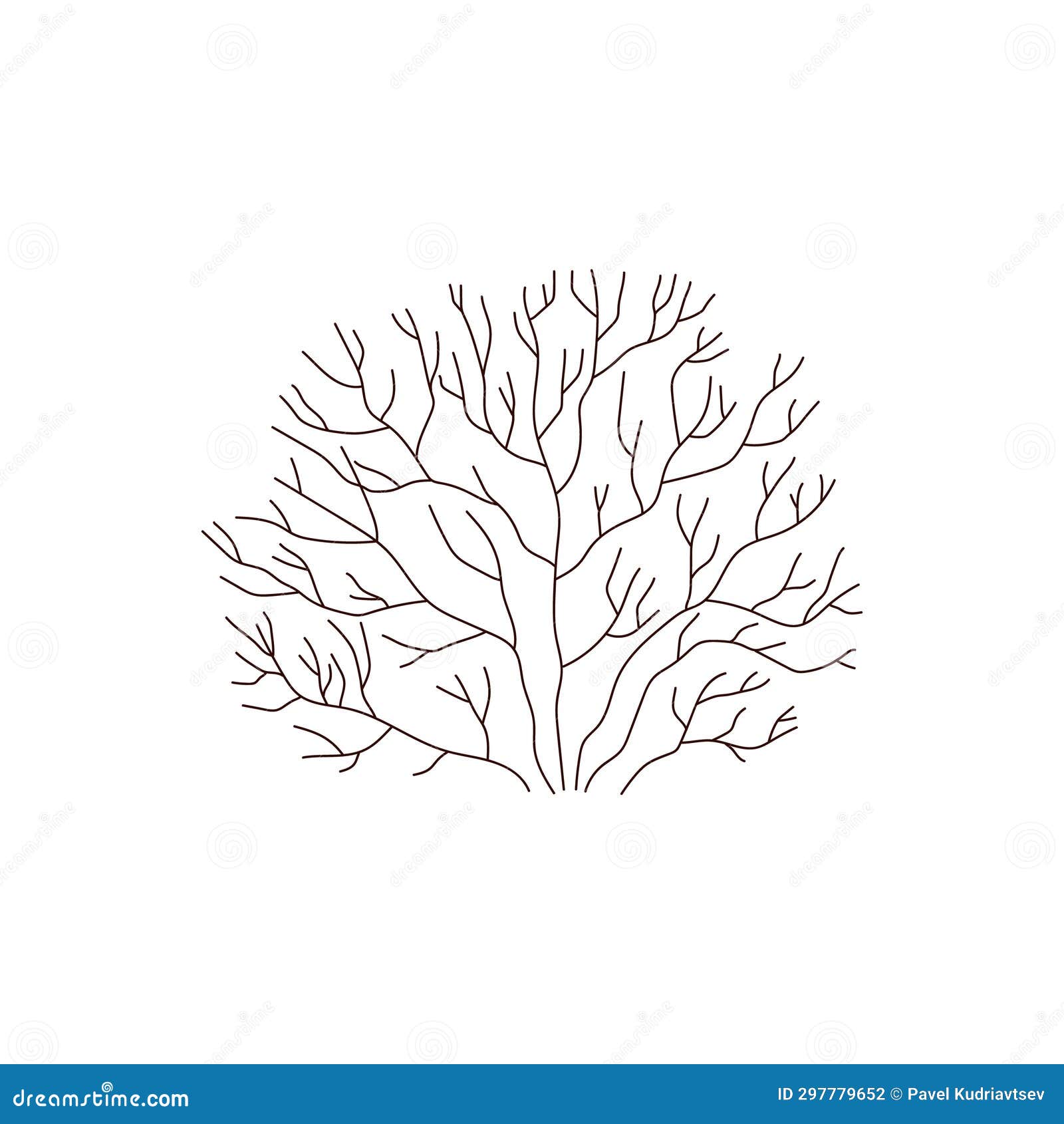 Bush without Leaves Flat Style, Vector Illustration Stock Vector ...