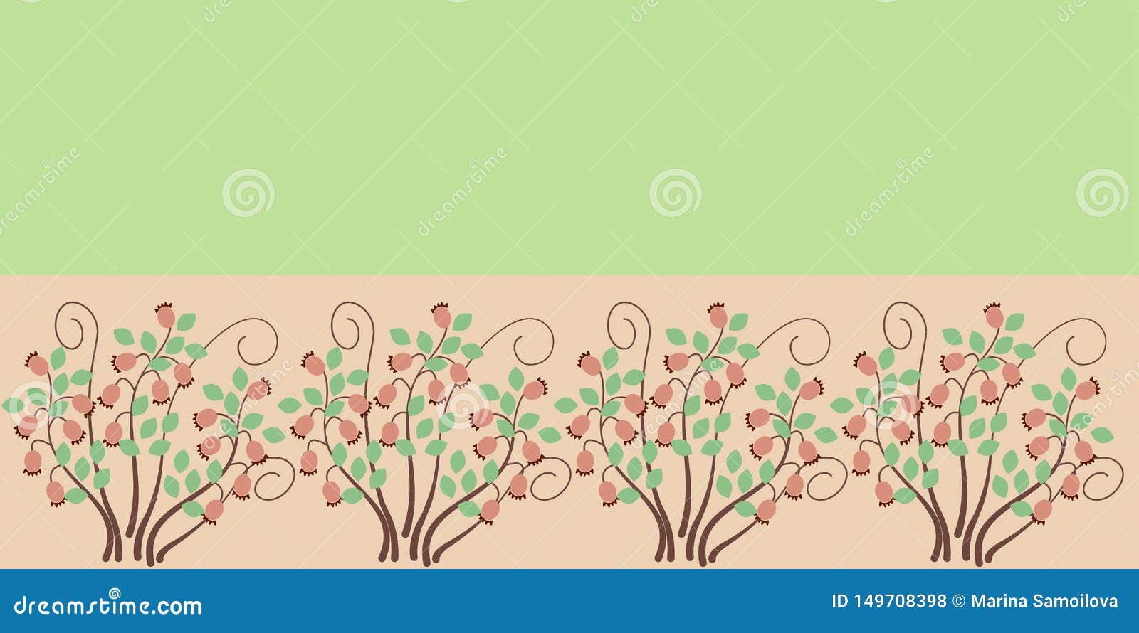 Pattern with berry bushes stock illustration. Illustration of leaf ...