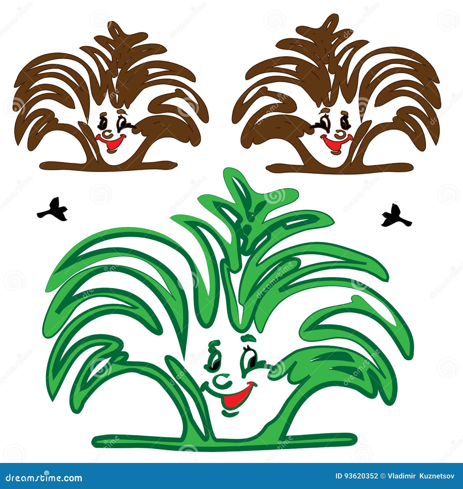 BUSH PLANT MULTIFILM SMILE stock vector. Illustration of cartoon - 93620352