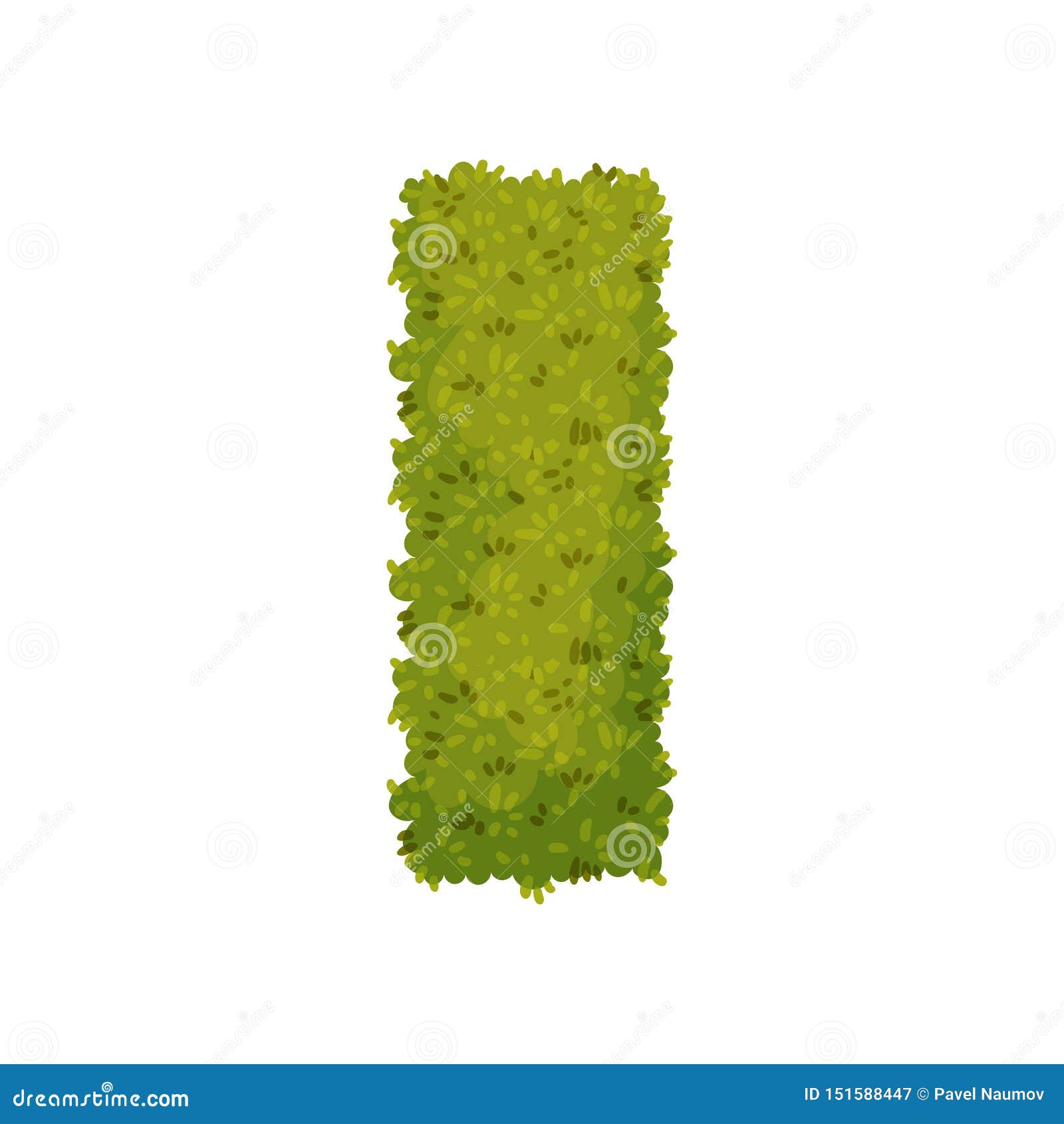 Bush in the Shape of a Rectangle. View from Above. Vector Illustration ...