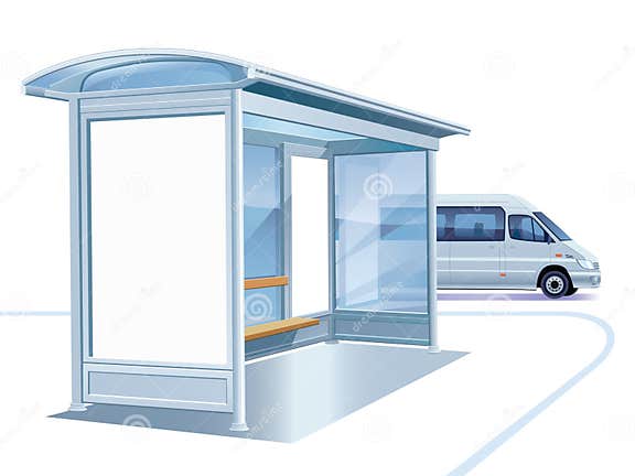 Bushalte vector illustratie. Illustration of openbaar - 16299531