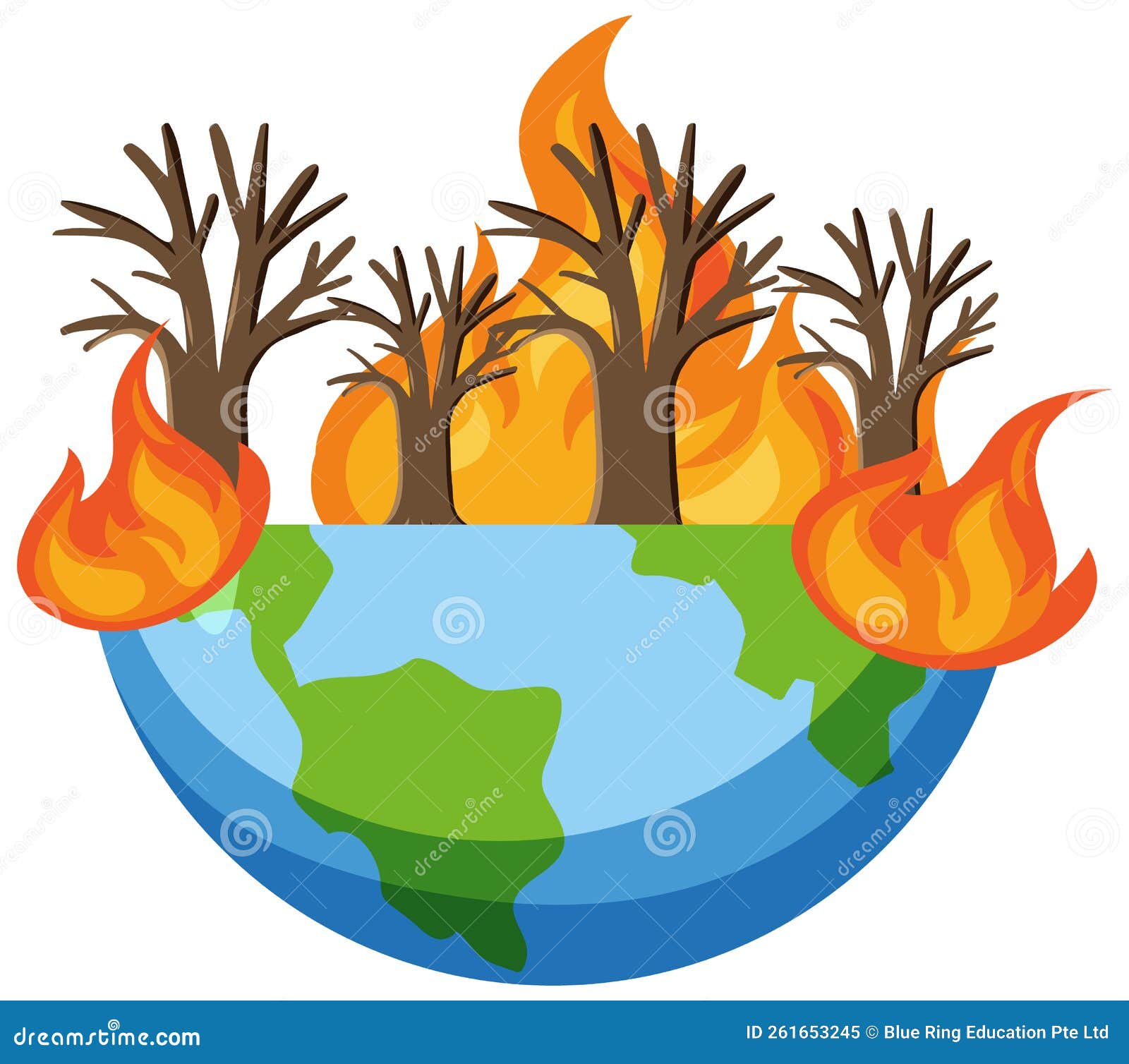 Bushfire Caused from Greenhouse Effect Stock Vector - Illustration of ...