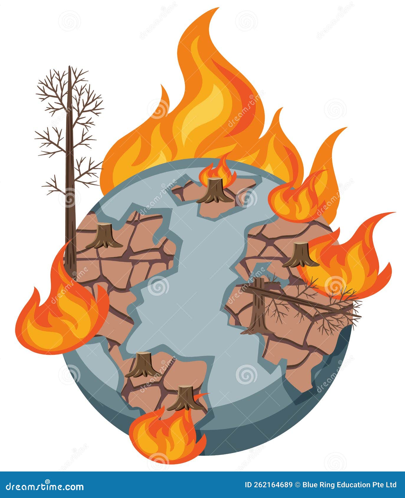 Bushfire on the Globe Isolated Stock Vector - Illustration of ...