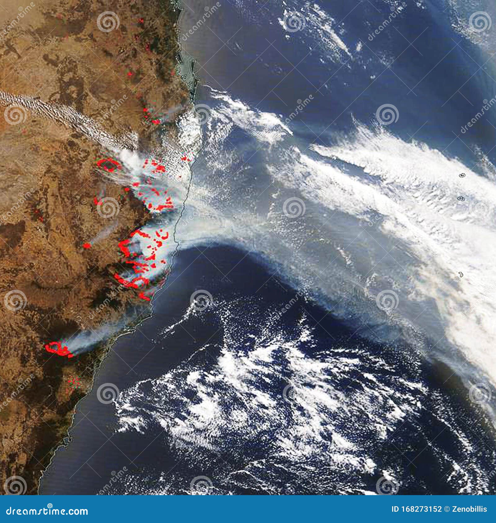 Bushfire Places in Australia Map. Satellite Image Stock Photo - Image ...