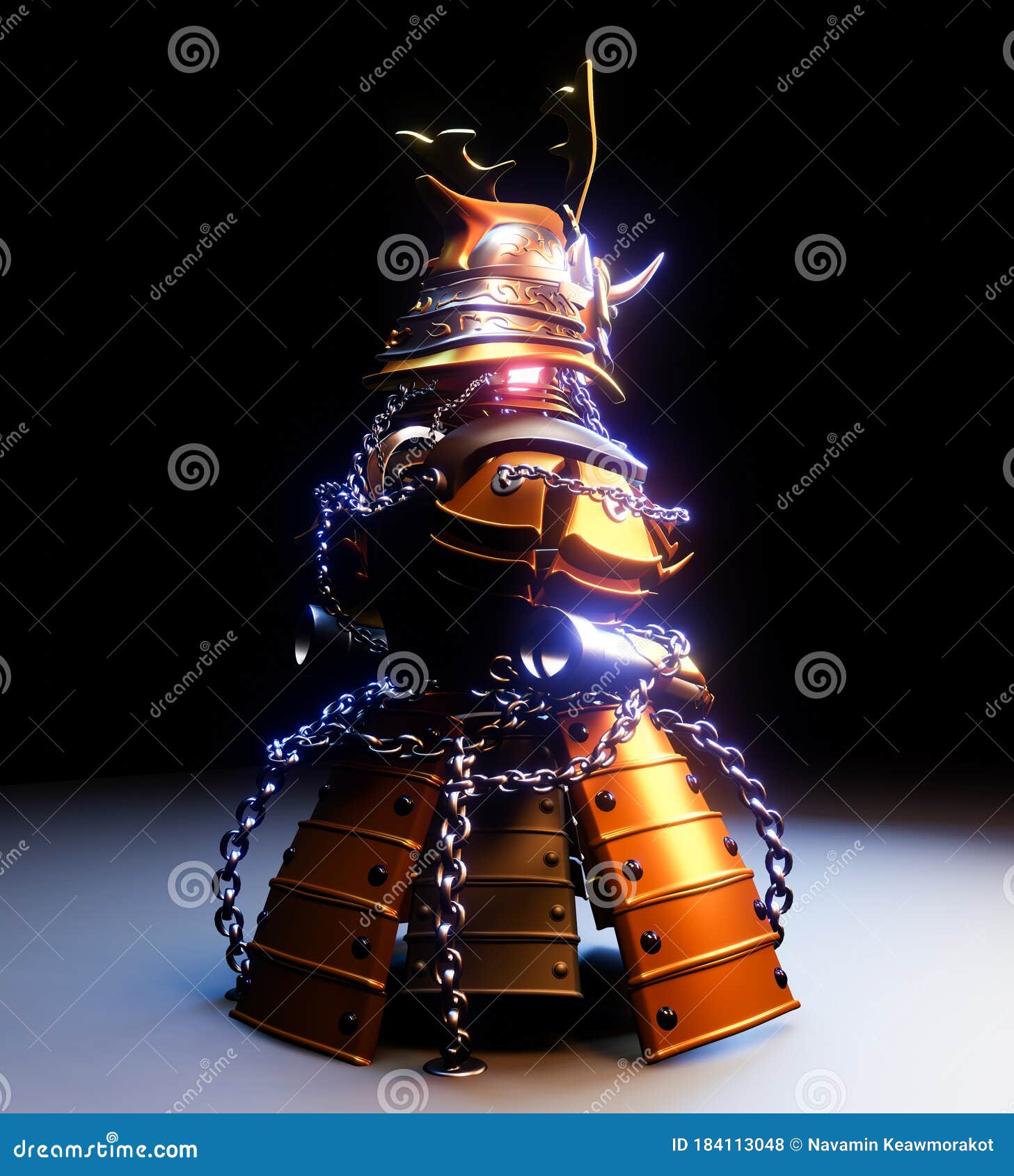 Bushido Armor- Samurai Warrior Armor Japanese Style .3D Rendering Stock ...