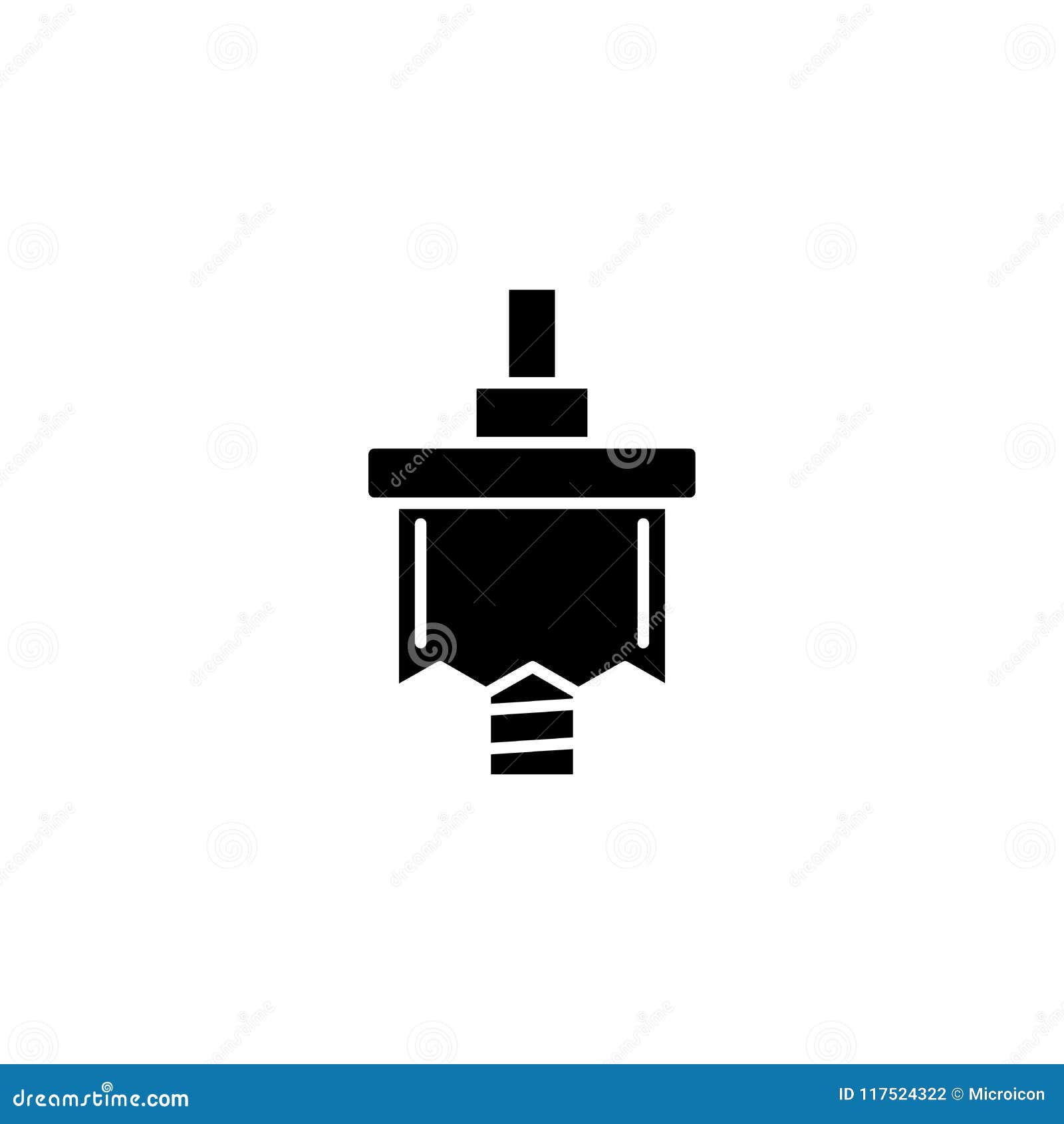 Bushing Process Black Icon Concept. Bushing Process Flat Vector Symbol ...