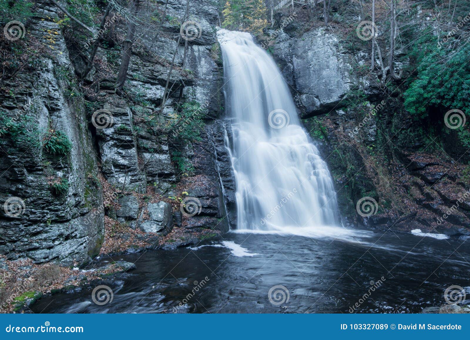 Bushkill Falls in the Pocono Mountains of Pennsylvania Stock Image ...