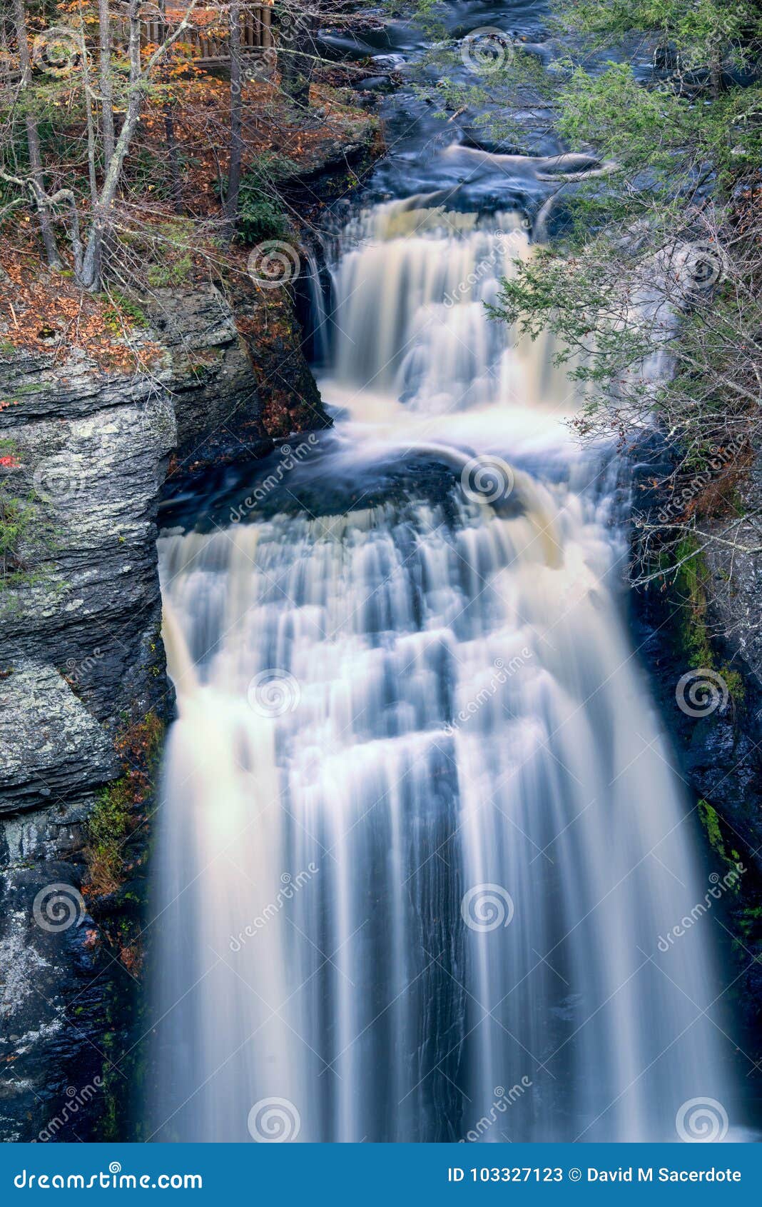 Bushkill Falls in the Pocono Mountains of Pennsylvania Stock Image ...
