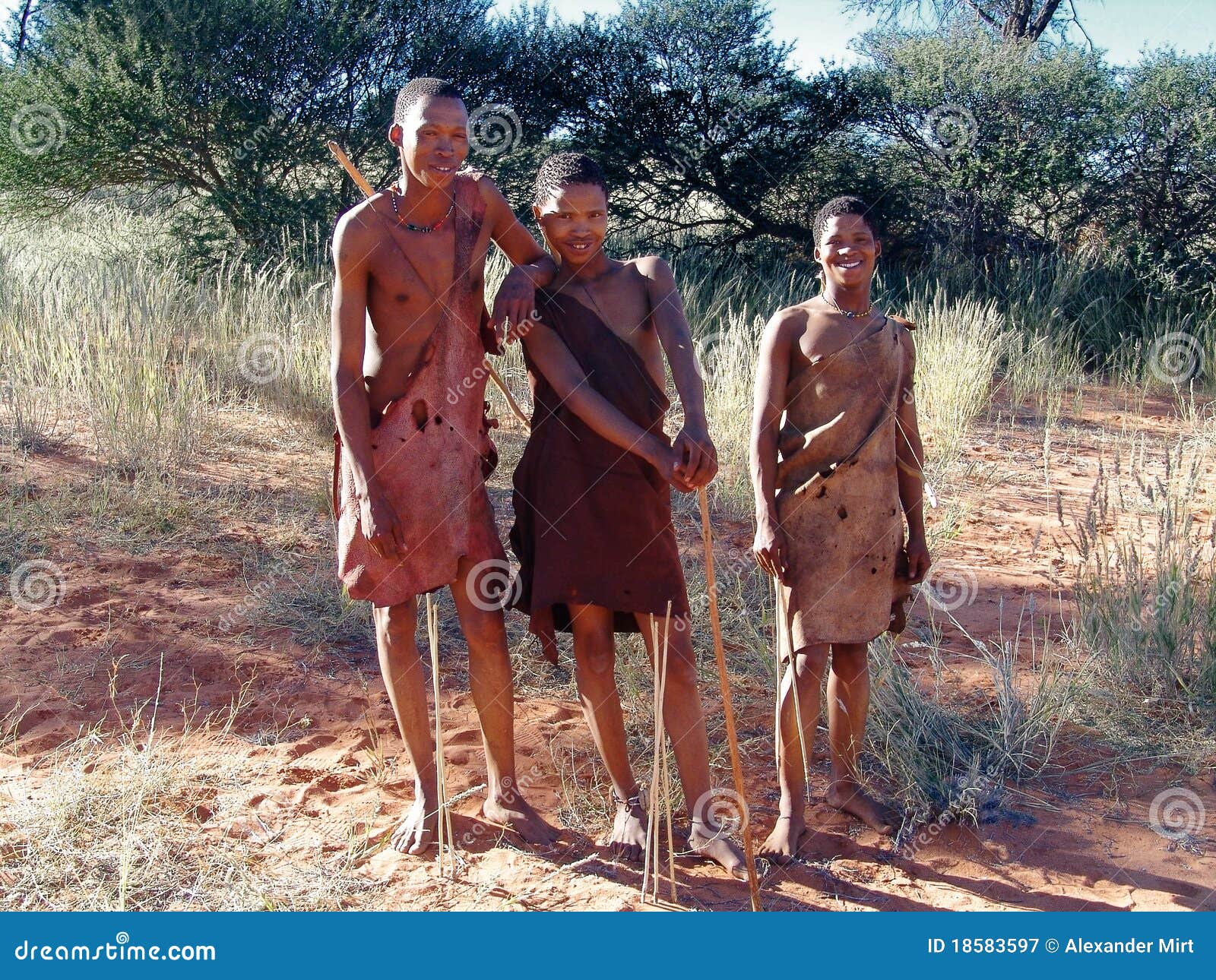 Bushmen Hunters in a Fields Search Editorial Photography - Image of ...