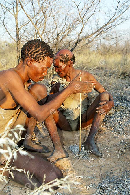 Bushmen making fire editorial photography. Image of dance - 18846707