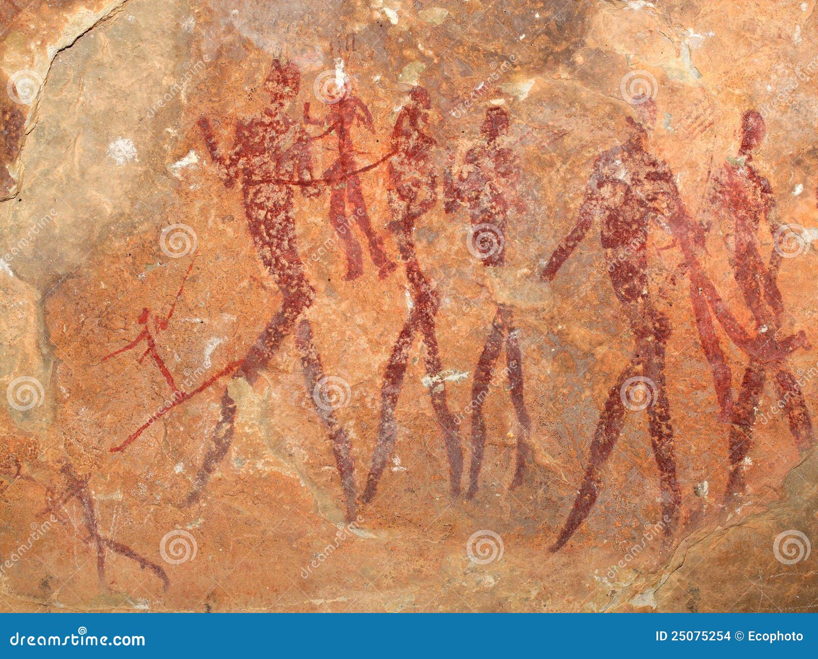 Bushmen rock painting stock illustration. Illustration of native - 25075254