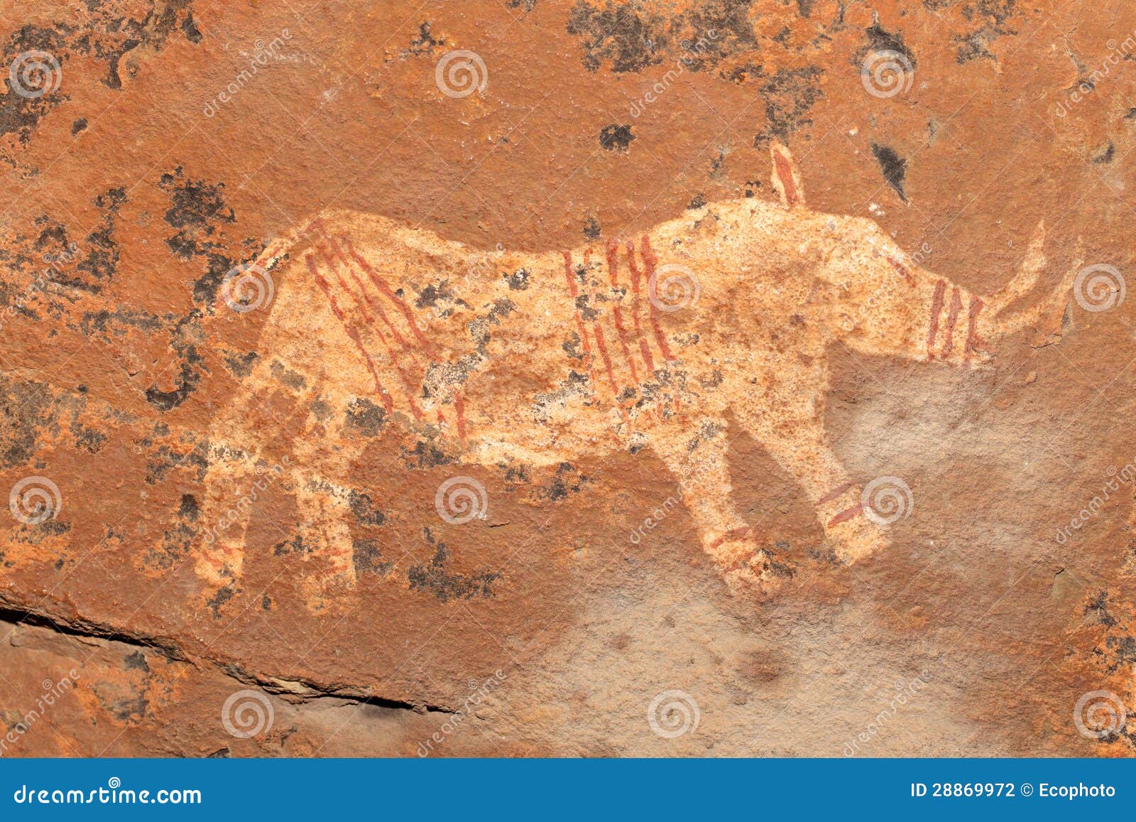 Bushmen rock painting stock photo. Image of cave, stone - 28869972