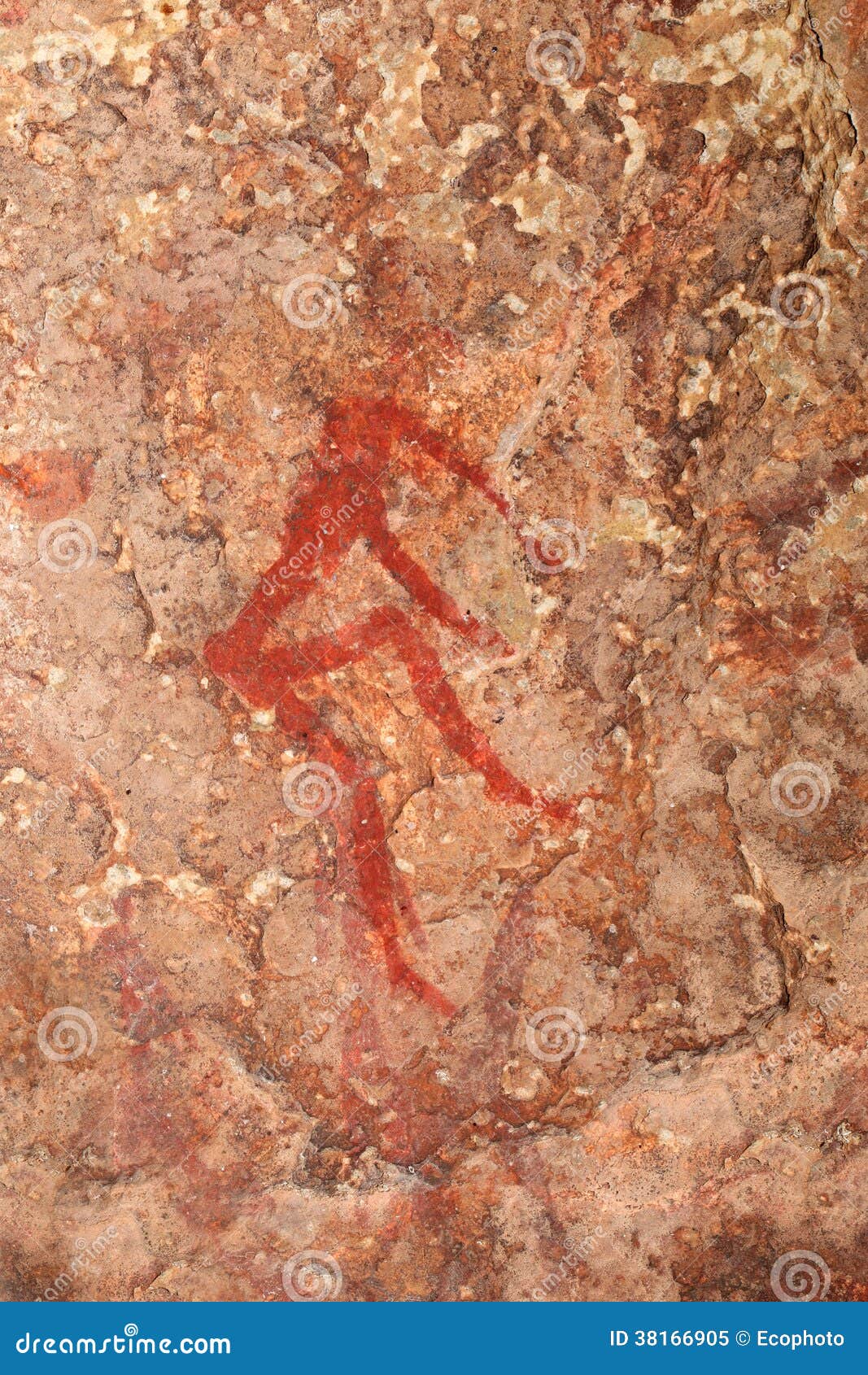 Bushmen rock painting stock image. Image of tribal, wall - 38166905