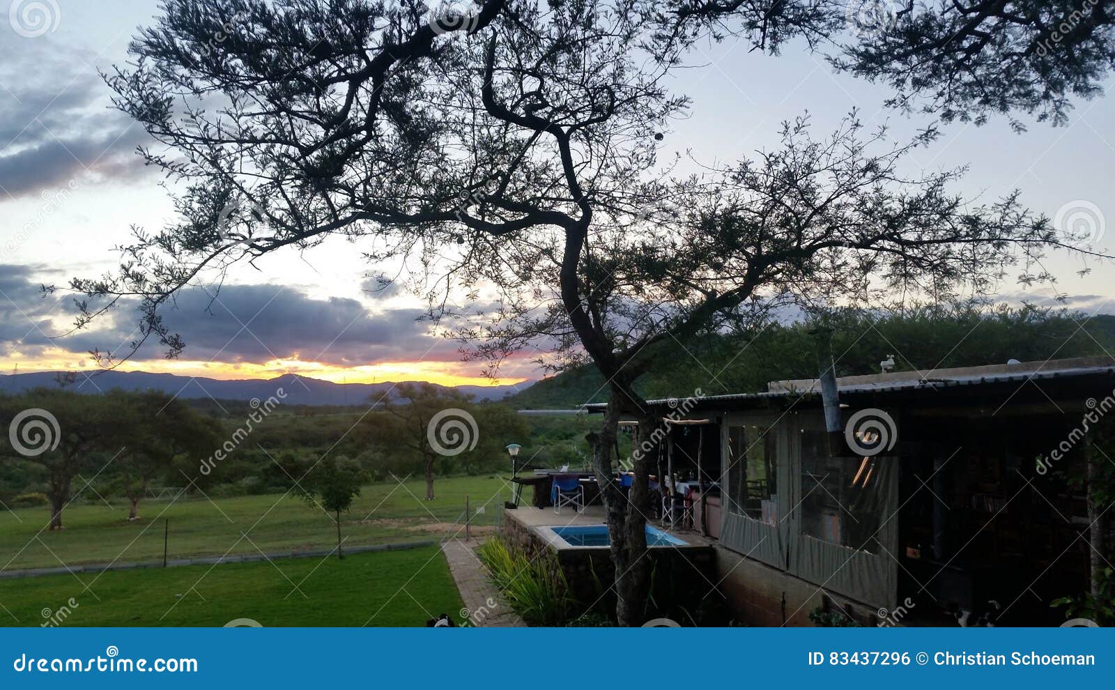 Bushveld home stock photo. Image of sunset, house, home - 83437296
