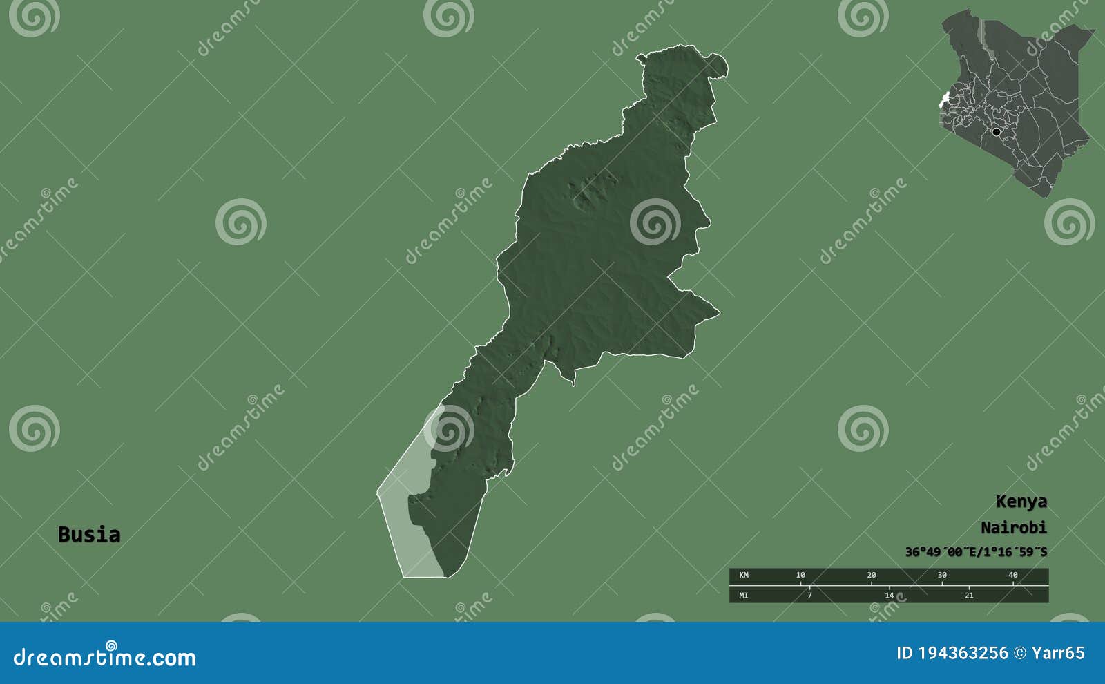 Busia, County of Kenya, Zoomed. Administrative Stock Illustration ...