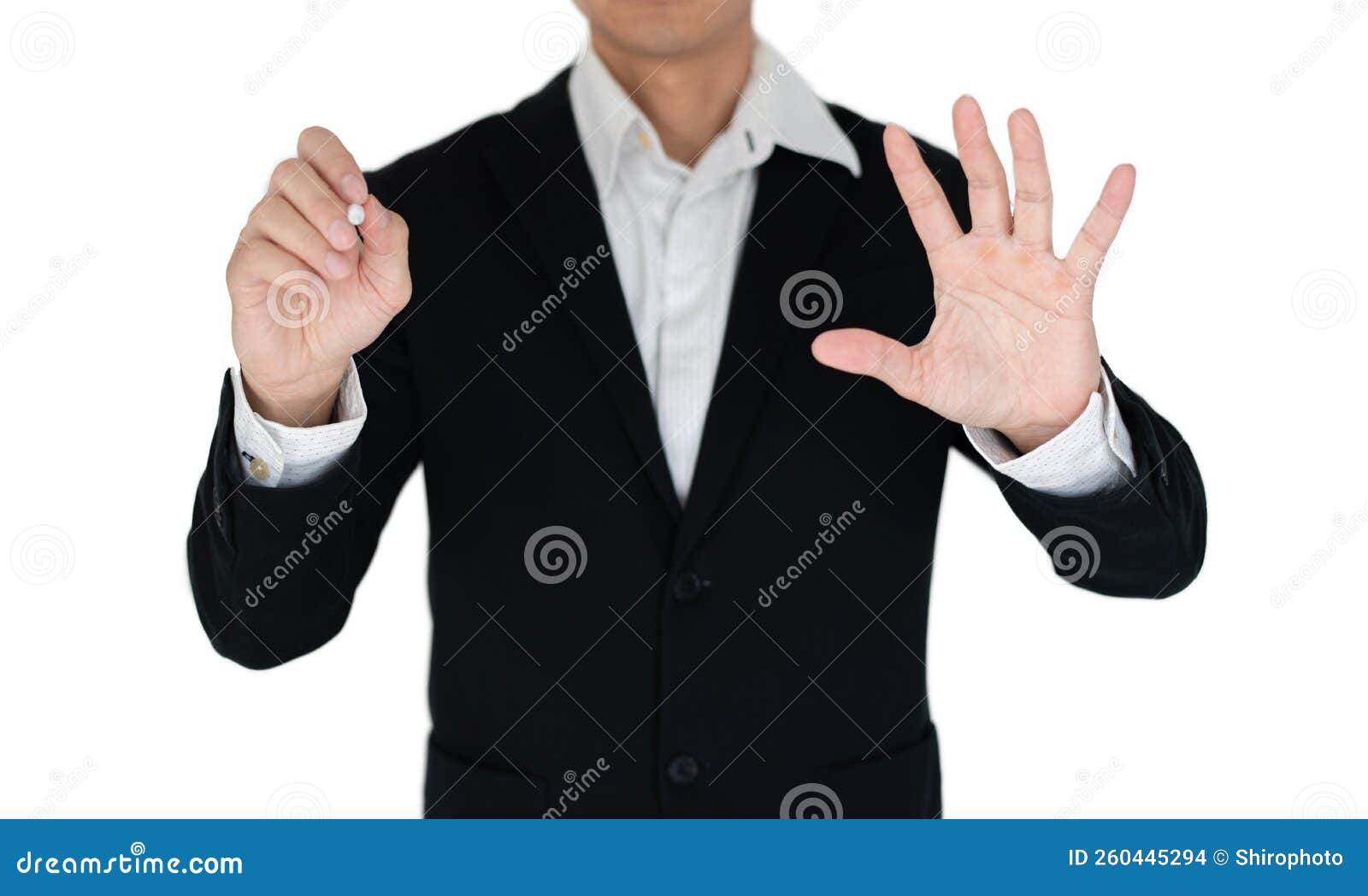 Businees Man with Hand Action Isolate Stock Photo - Image of screen ...