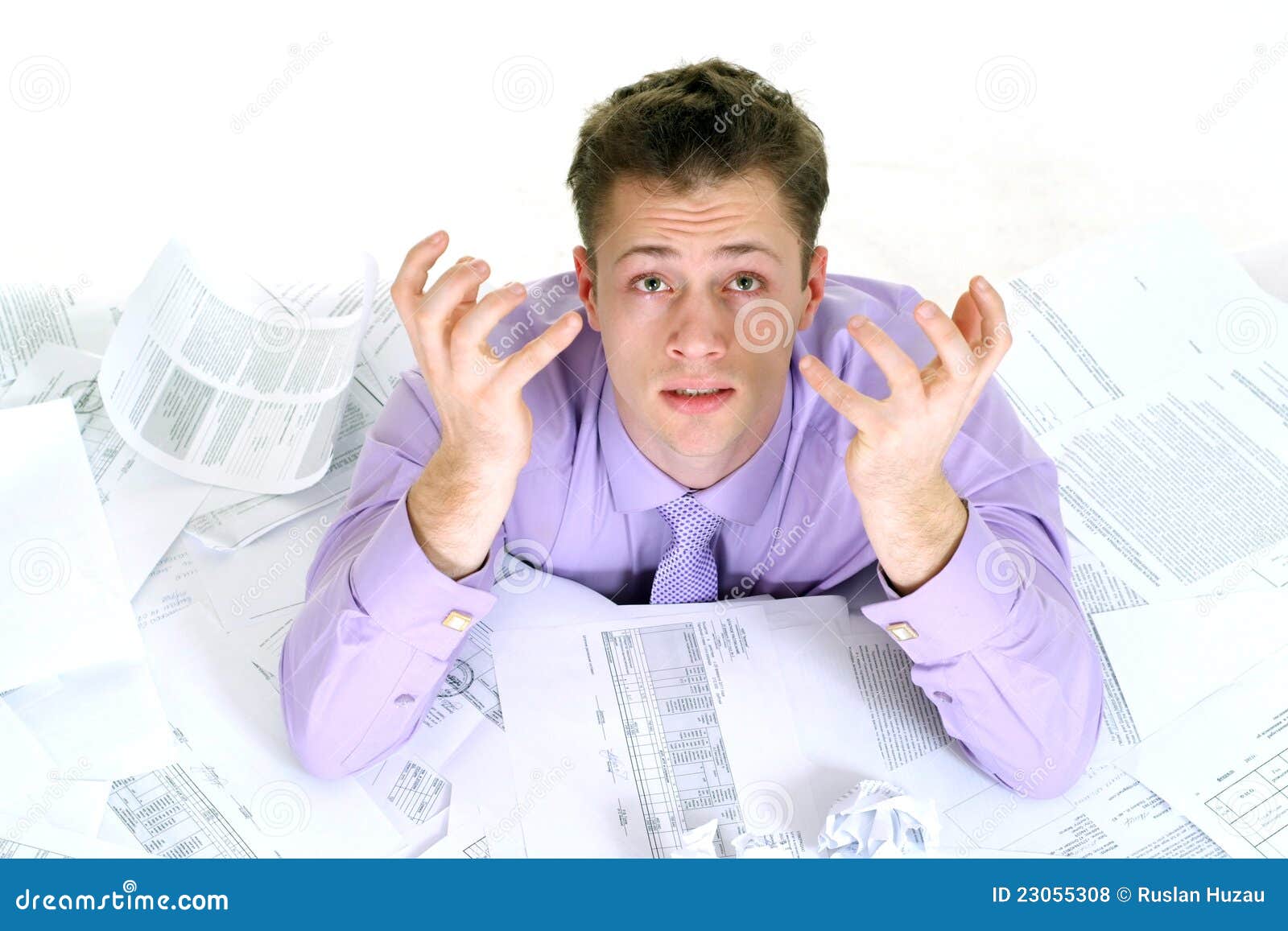 Busines Man with Troubles at Work Stock Photo - Image of business ...