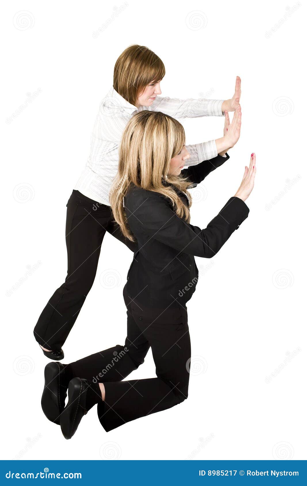 Busines Team Pushing Object Stock Image - Image of executive, hold: 8985217
