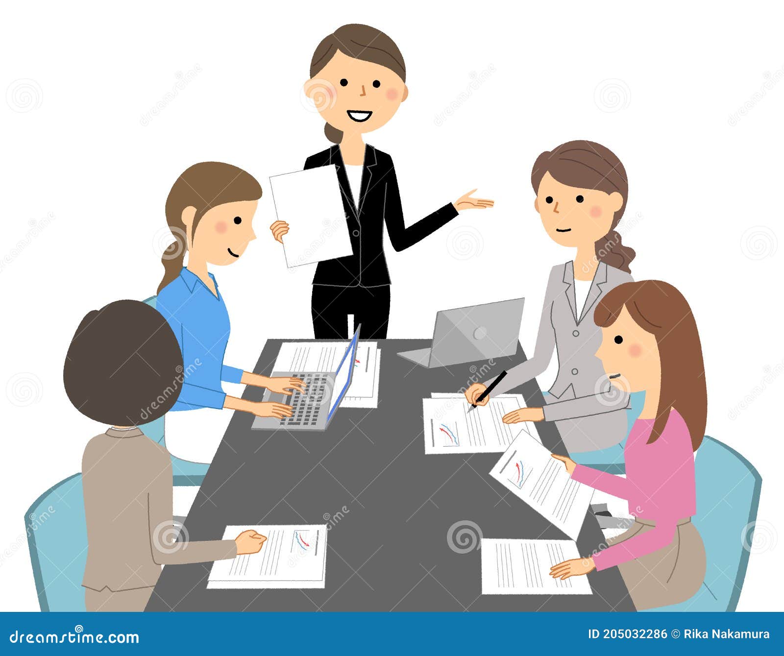 Internal Meeting, Presentation Stock Illustration - Illustration of ...