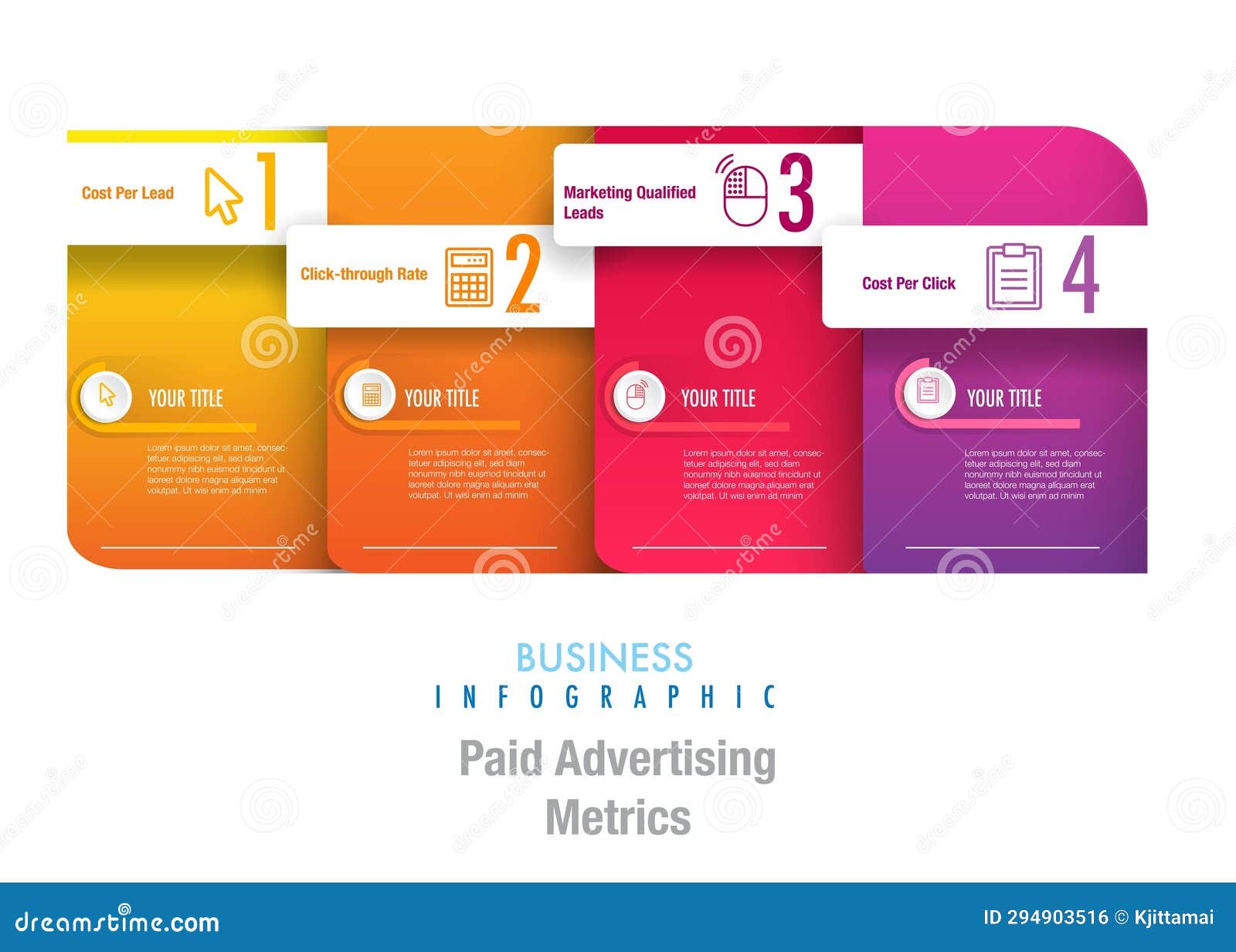 4 Steps Options Infographic Template and Icons. Stock Vector ...