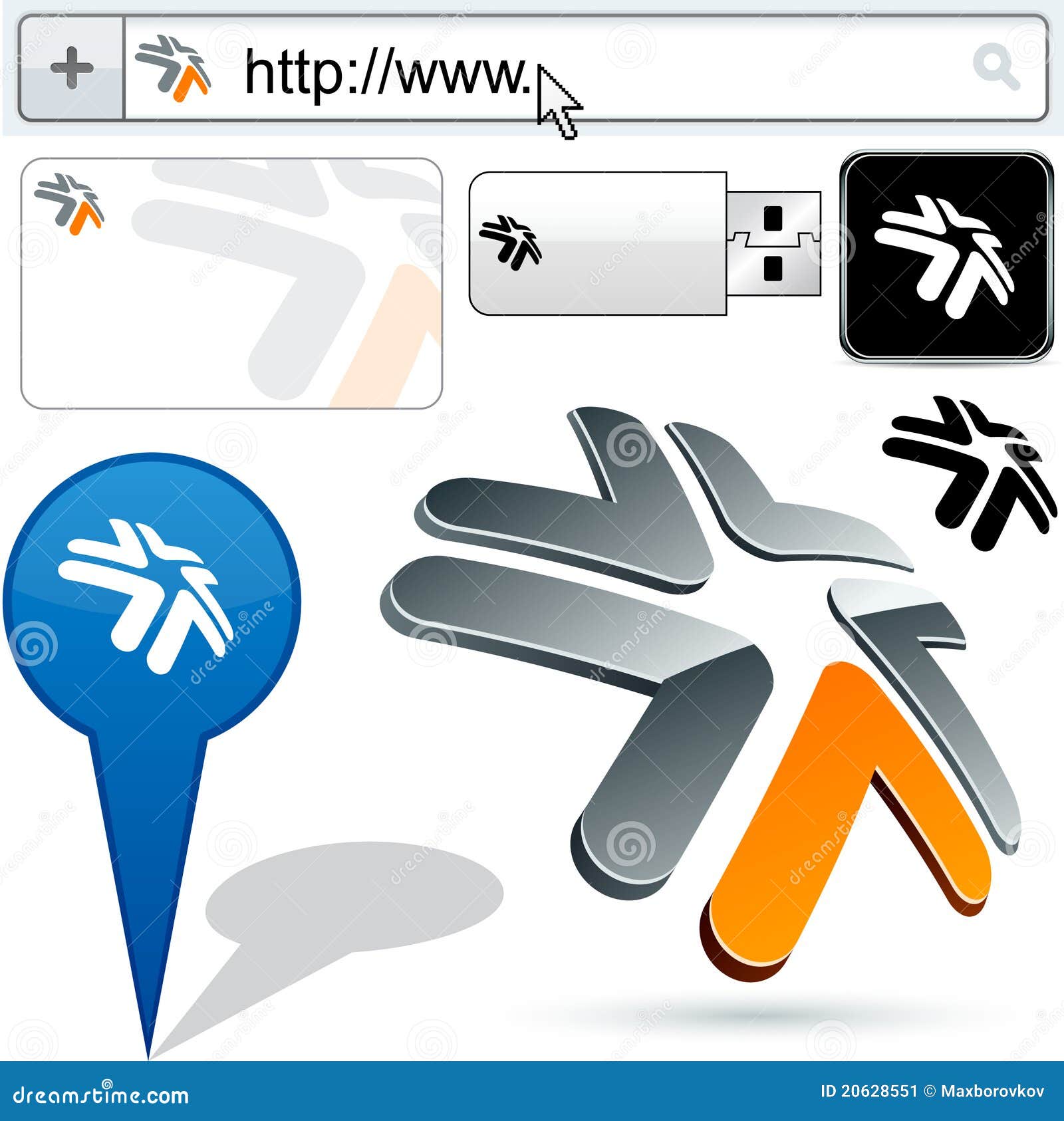 Business 3D Tick Logo Design. Stock Vector - Illustration of flash ...