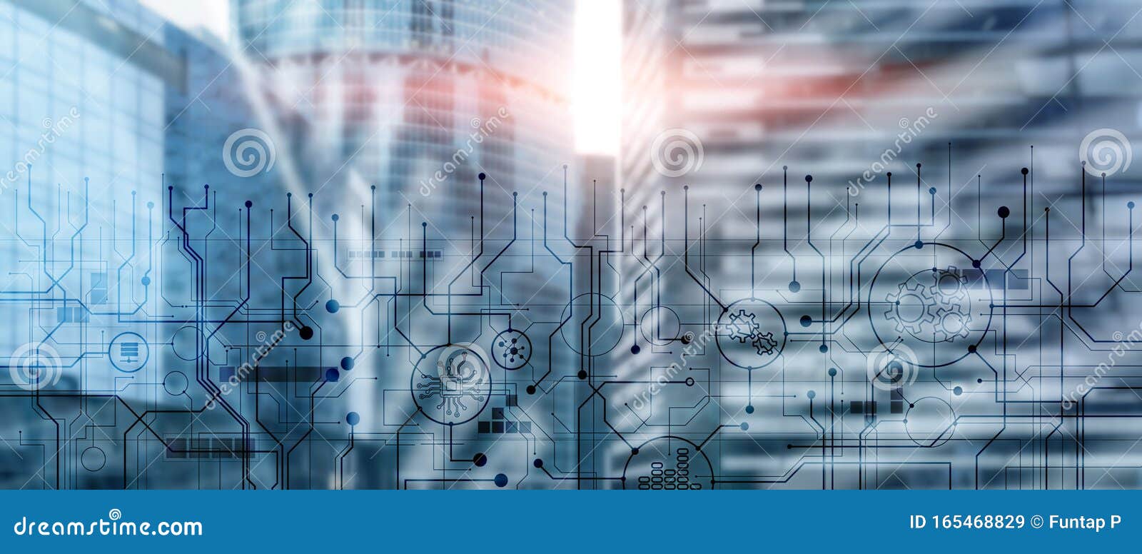 Business Abstract Background Automation Technology Concept. Blurred ...
