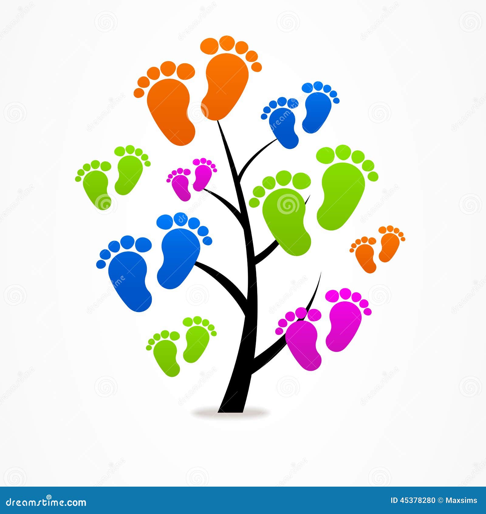 Business Abstract Tree Baby Traces Logo Vector Illustration ...